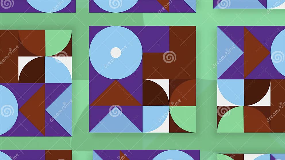 Flat Figures Transforming and Changing Color, Seamless Loop. Motion ...