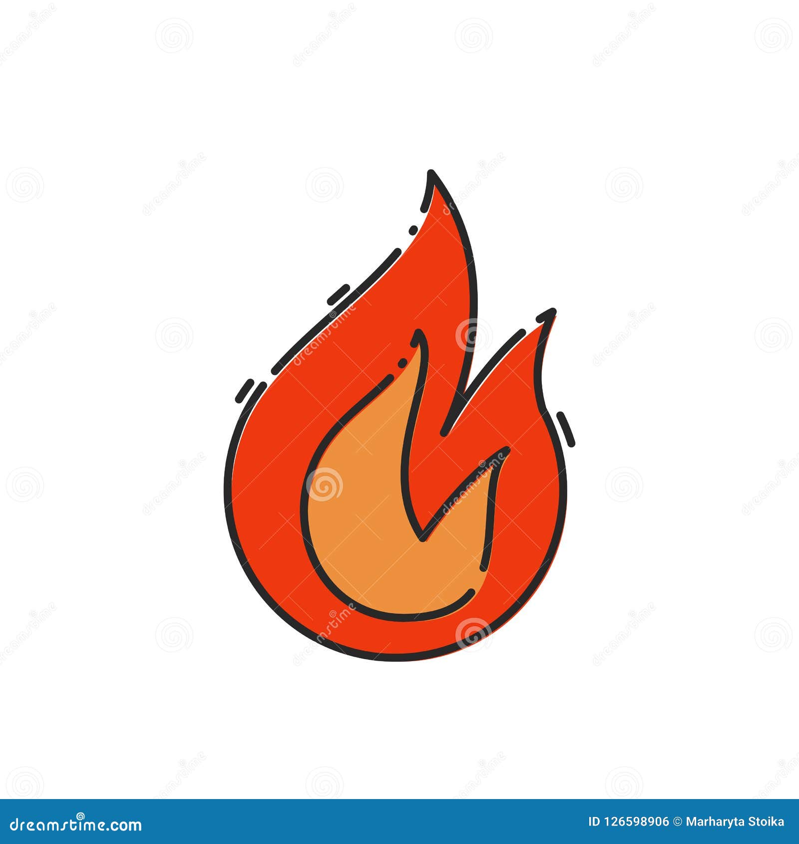 Flat fire icon. stock vector. Illustration of banner - 126598906