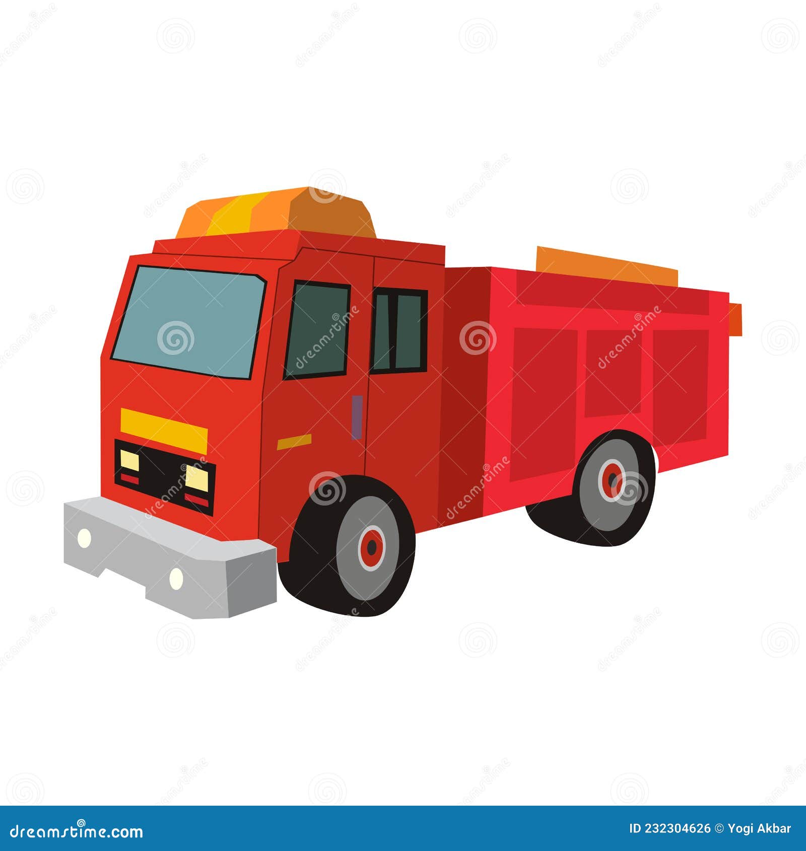 Flat Fire Truck Icon. Flat Design Fire Fighting Equipment Icon Stock ...