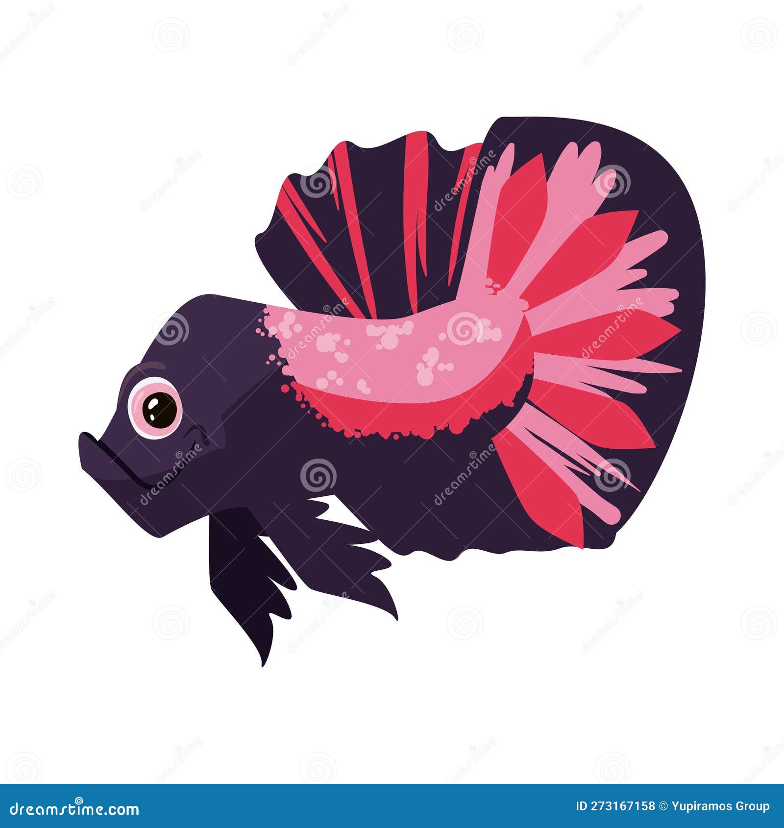 Flat Fish Cichlid Logo Design Cartoon Vector | CartoonDealer.com #253637777
