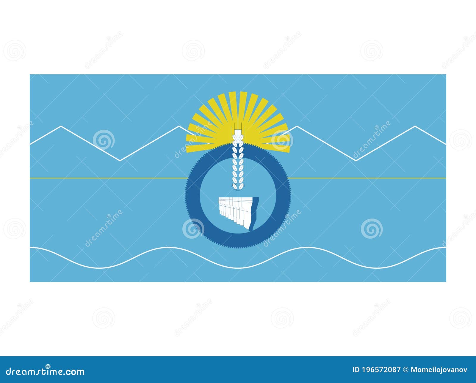 Flag of Chubut Province stock vector. Illustration of mendoza - 196572087