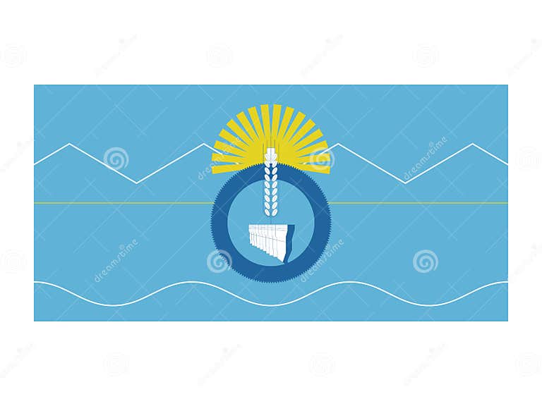 Flag of Chubut Province stock vector. Illustration of mendoza - 196572087