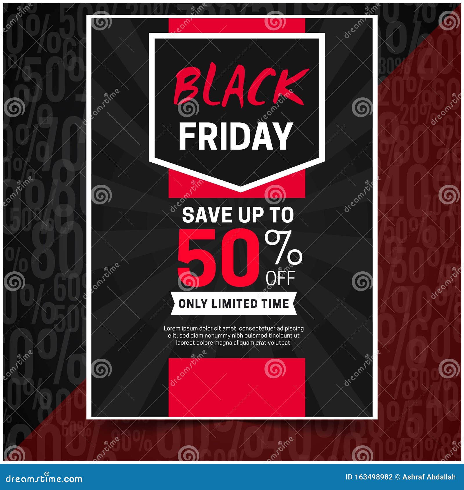 Black Friday Commercial Sale Flyer Design Template Stock Vector ...