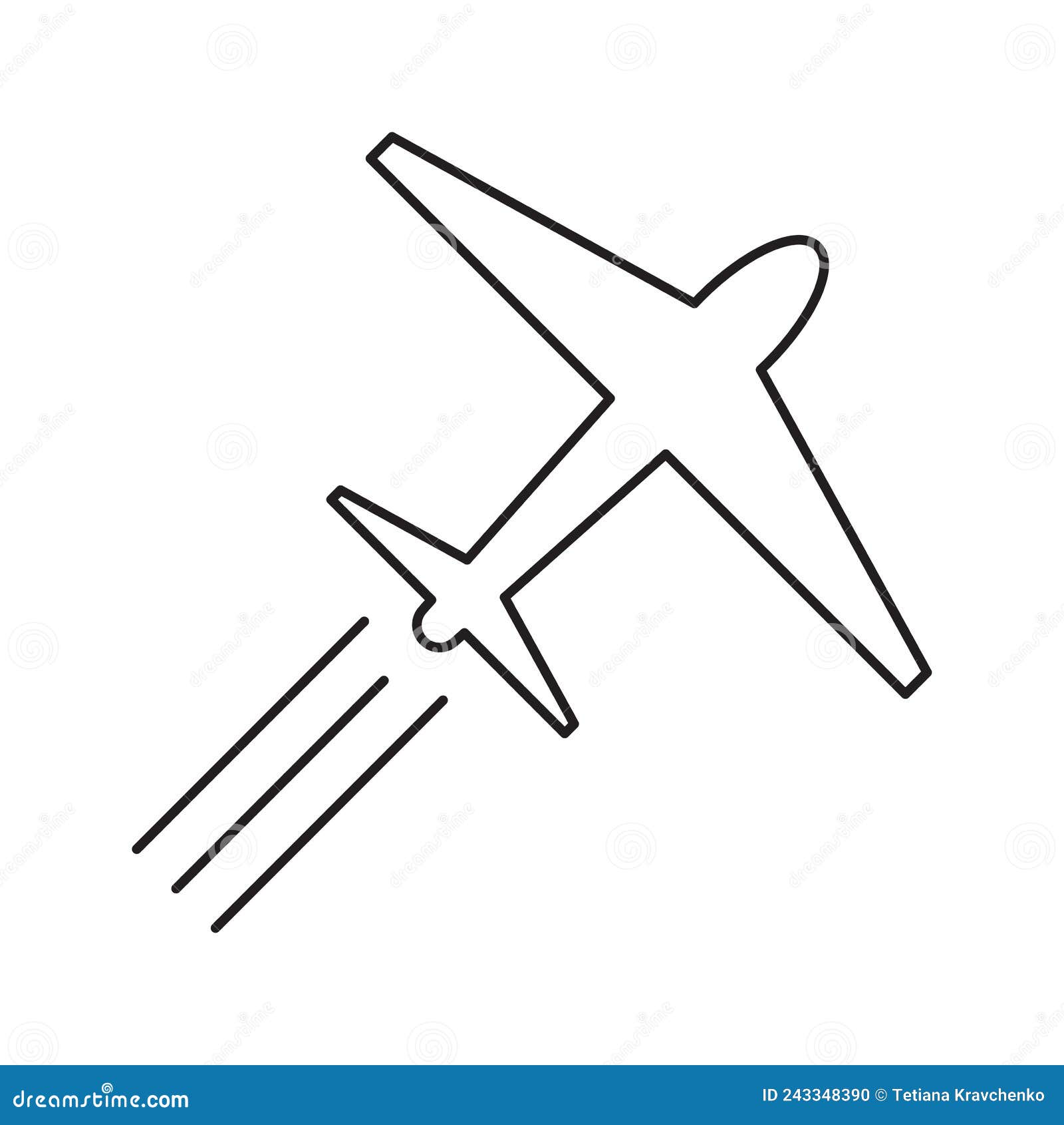 Flat Flying Plane Icon for Concept Design. Vector Illustration. Stock ...