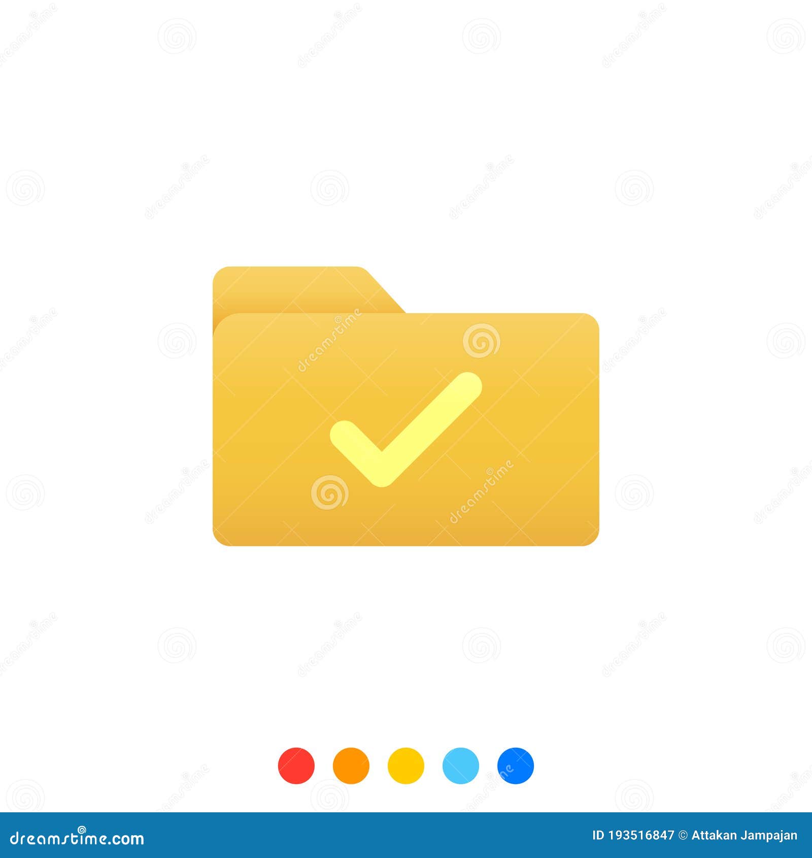 Flat Folder Design Element with Check Mark Symbol,Folder Icon,Vector ...
