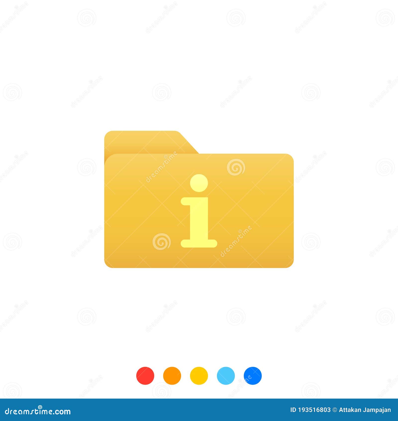 Flat Folder Design Element with Information Symbol,Folder Icon,Vector ...