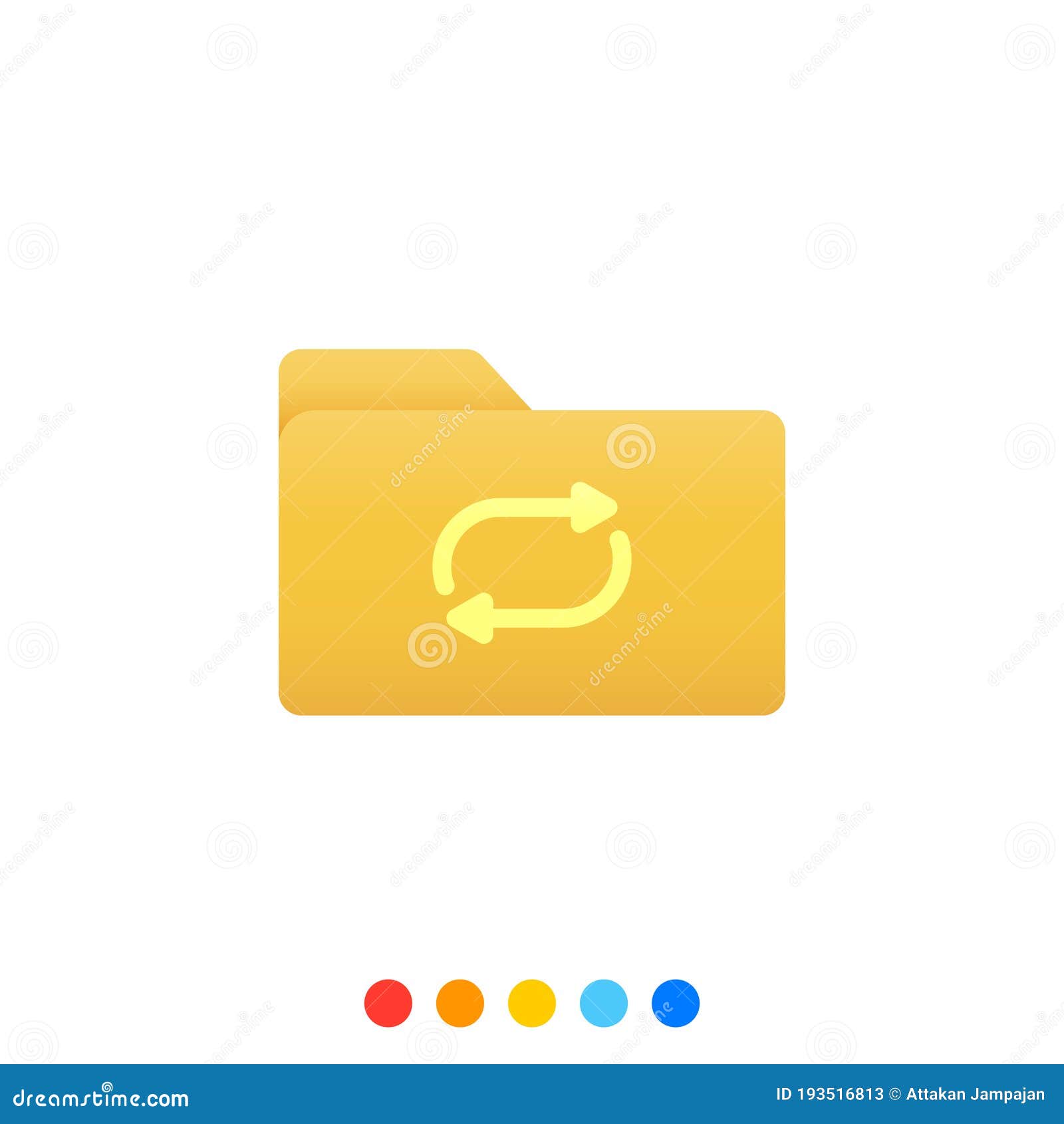 Flat Folder Design Element with a Loop Symbol,Folder Icon,Vector and ...