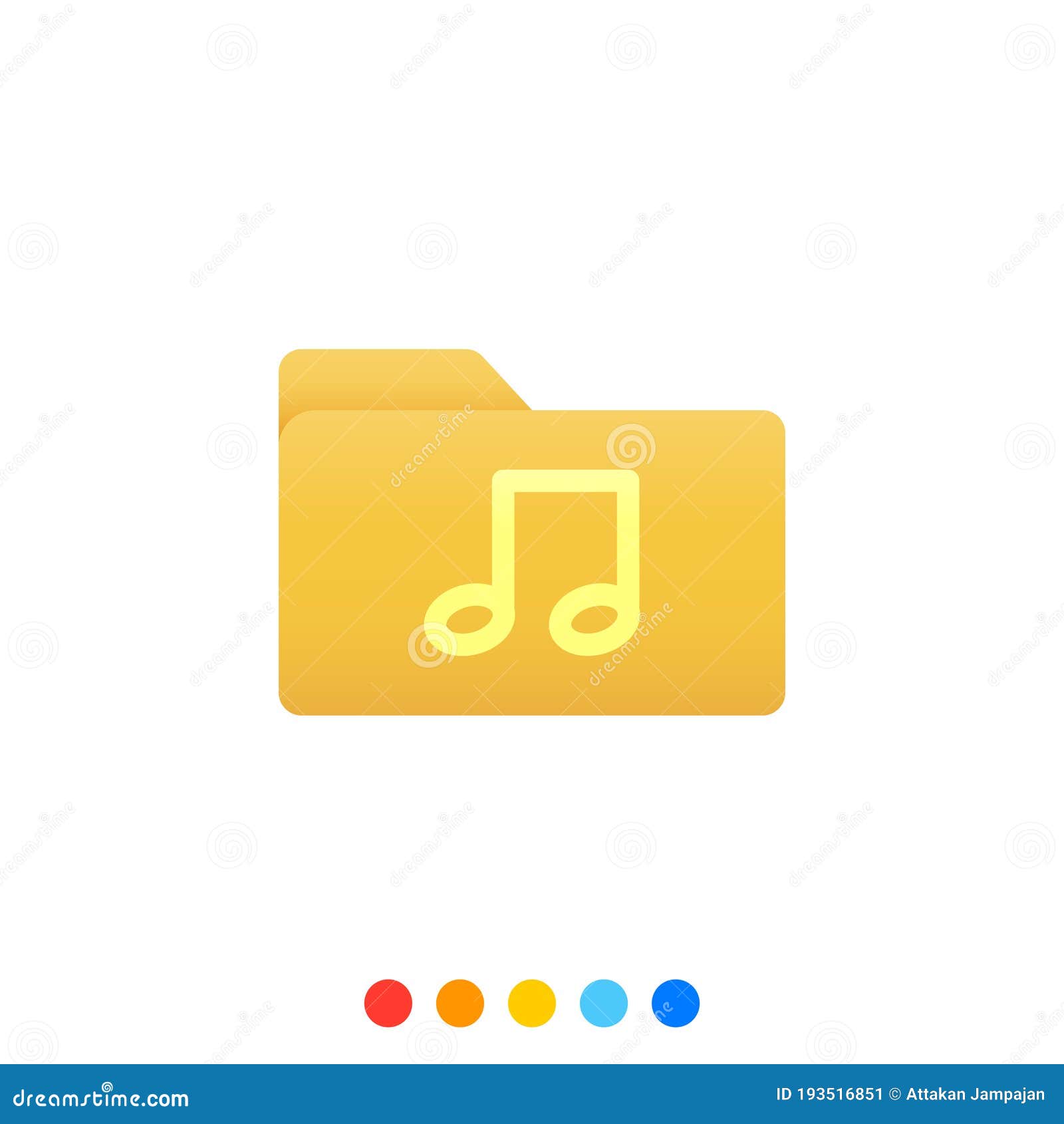 Flat Folder Design Element with Note Symbol,Folder Icon,Vector and ...