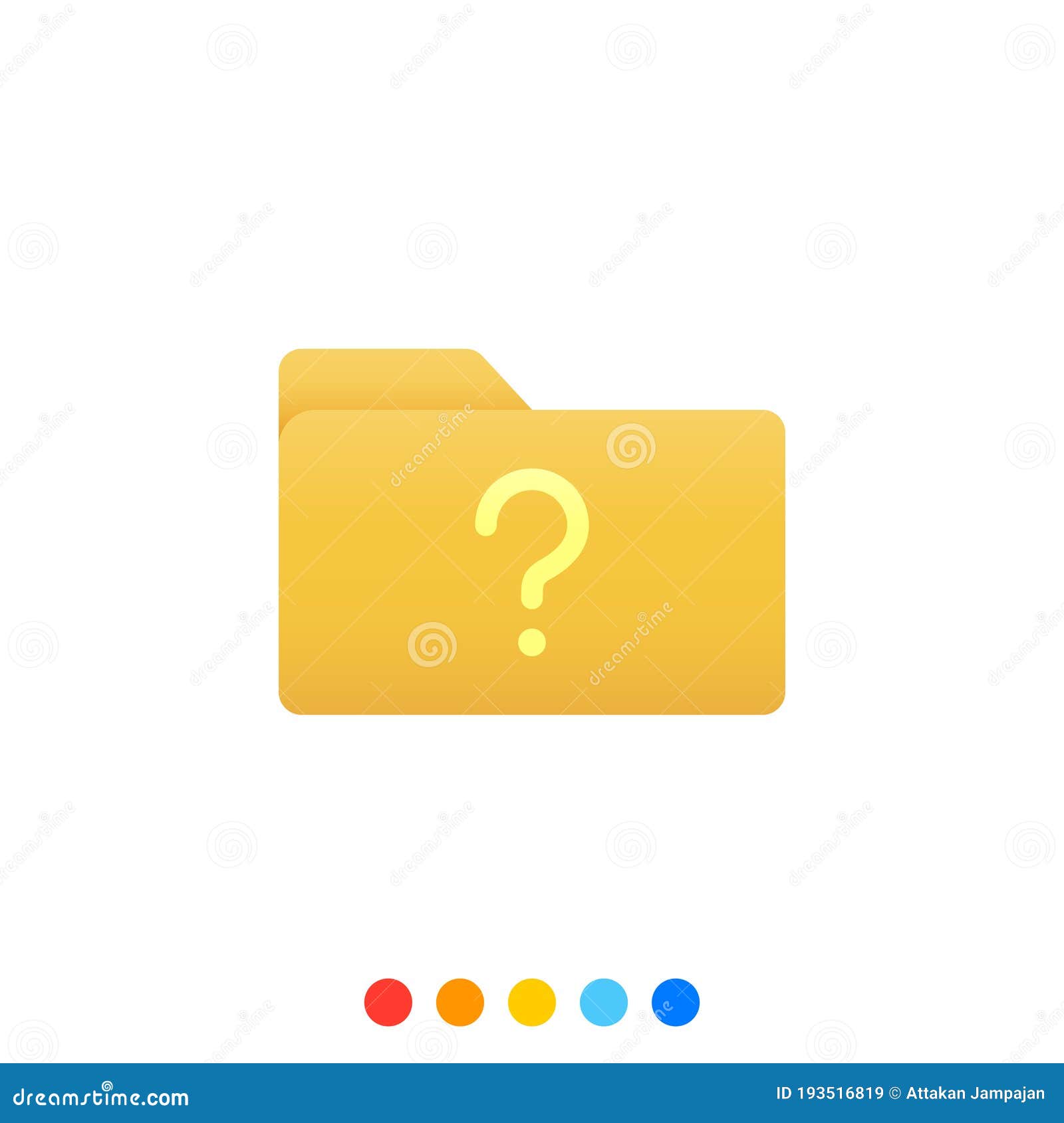 Flat Folder Design Element with the Question Mark Symbol,Folder Icon ...