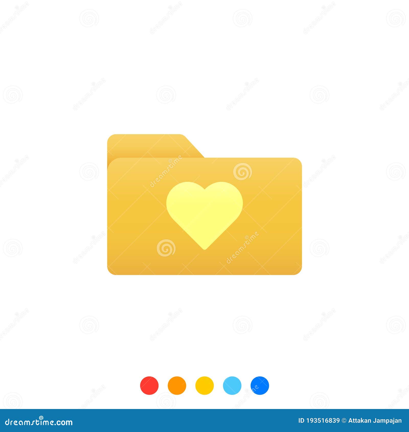 Flat Folder Design Elements with Favorite Symbol,Folder Icon,Vector and ...