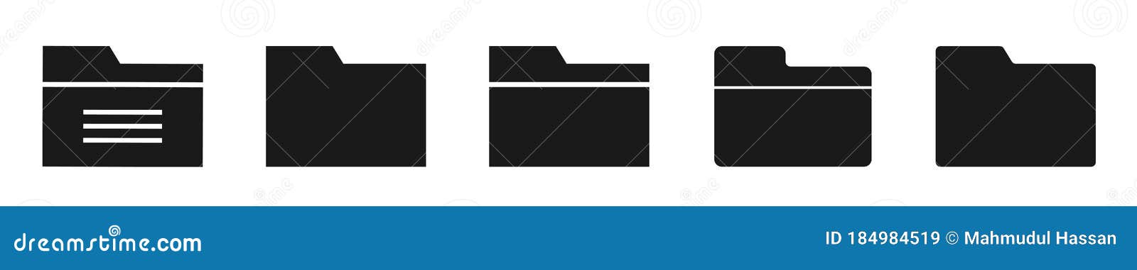 Flat Folder Icon Set Sign Vector Illustration â€“ Vector Stock Vector ...