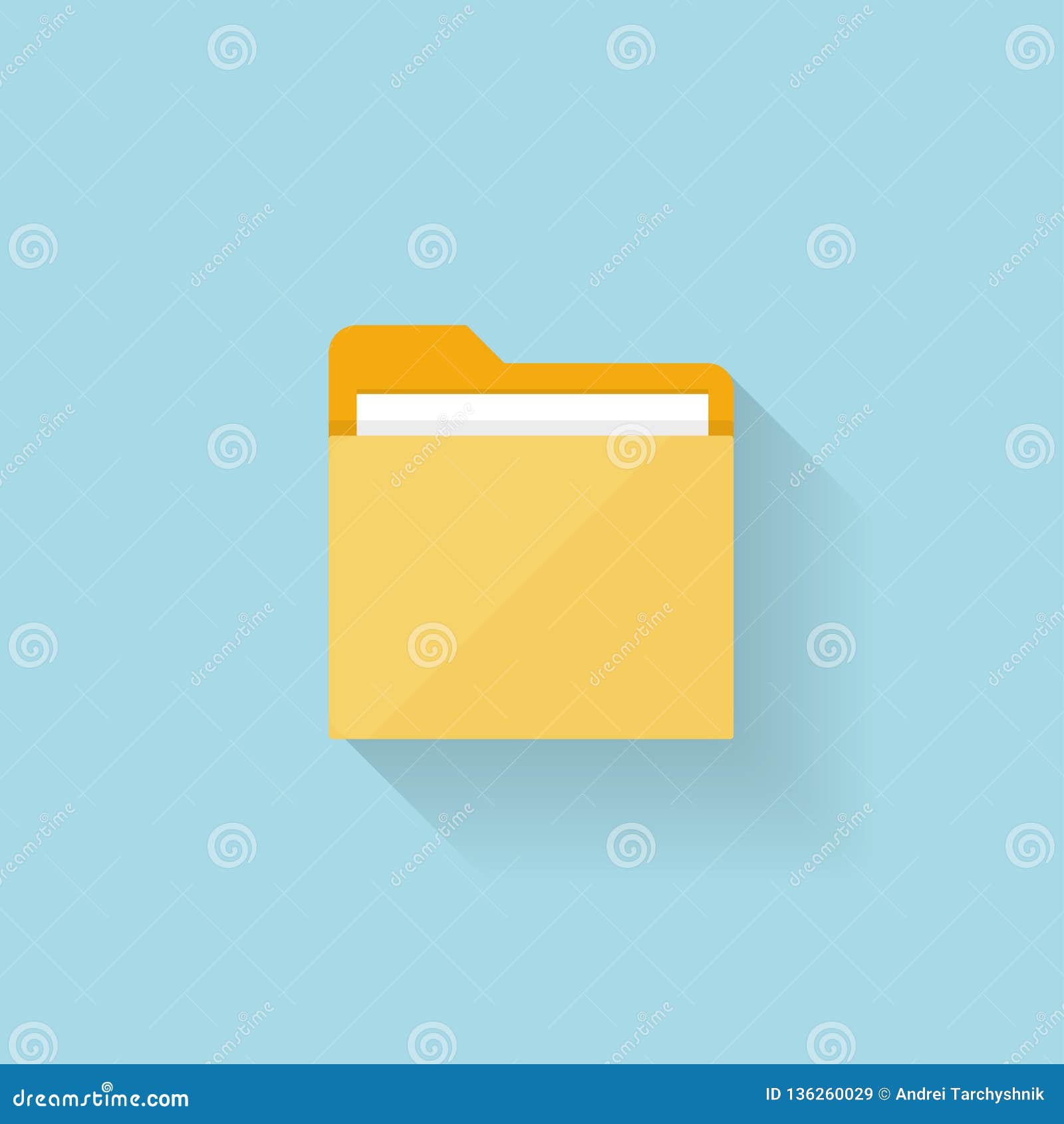 Flat folder icon for web. stock vector. Illustration of button - 136260029