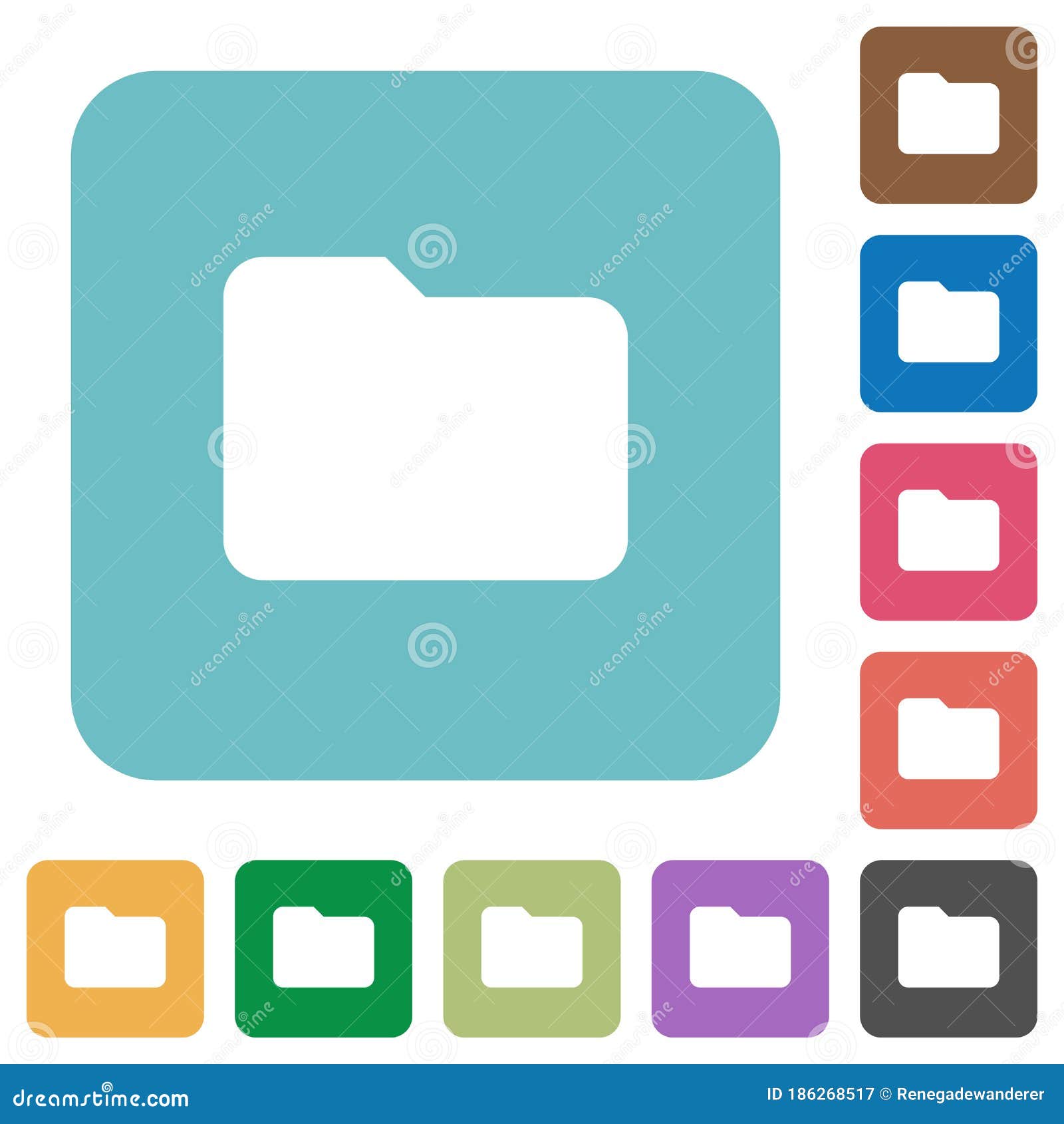 Flat Folder Icon Set With Color Background Cartoon Vector ... Flat Folder Icon Set With Color Background Cartoon Vector ...