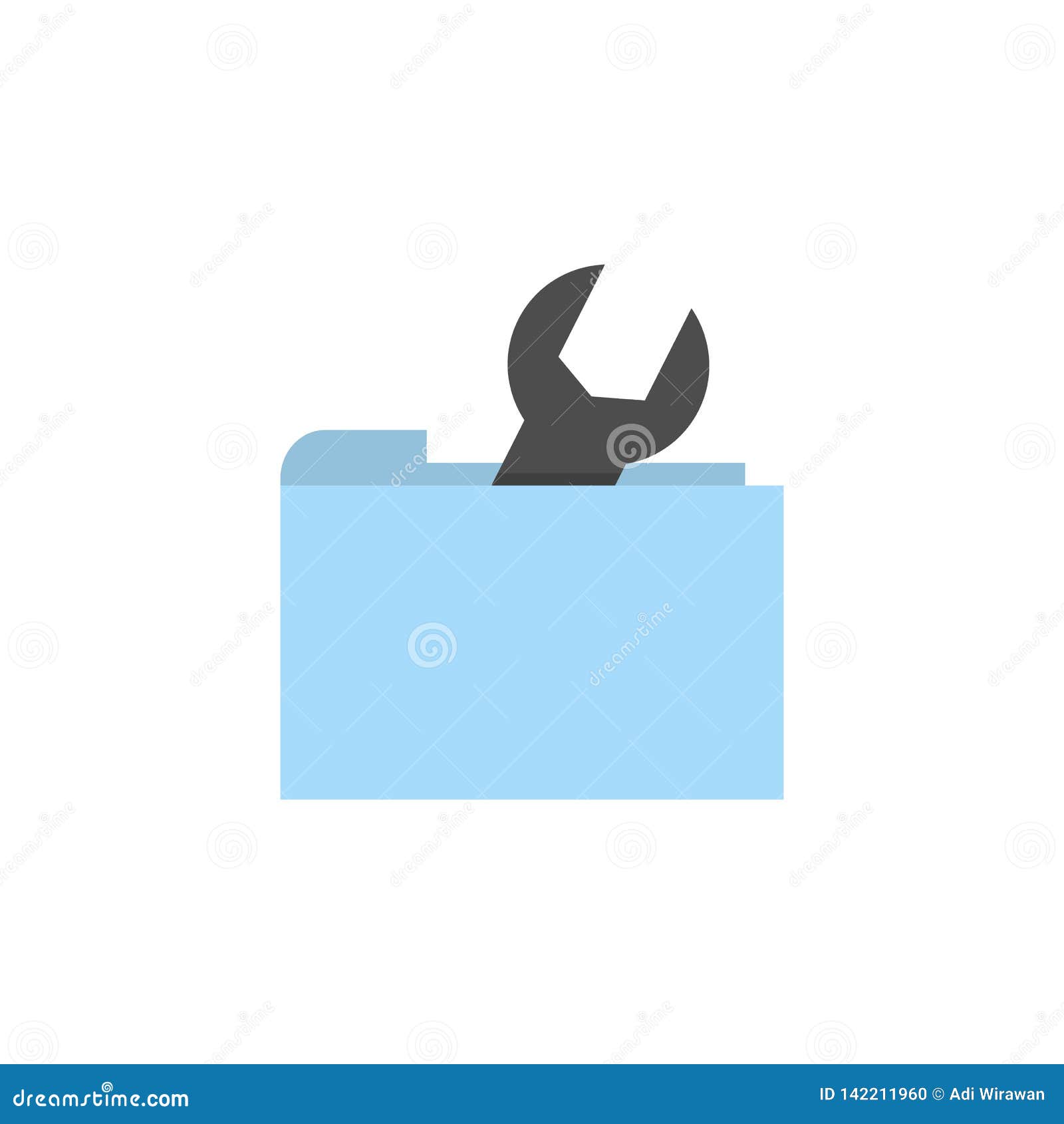 Flat Folder Repair Tool Icon Vector Stock Vector - Illustration of ...