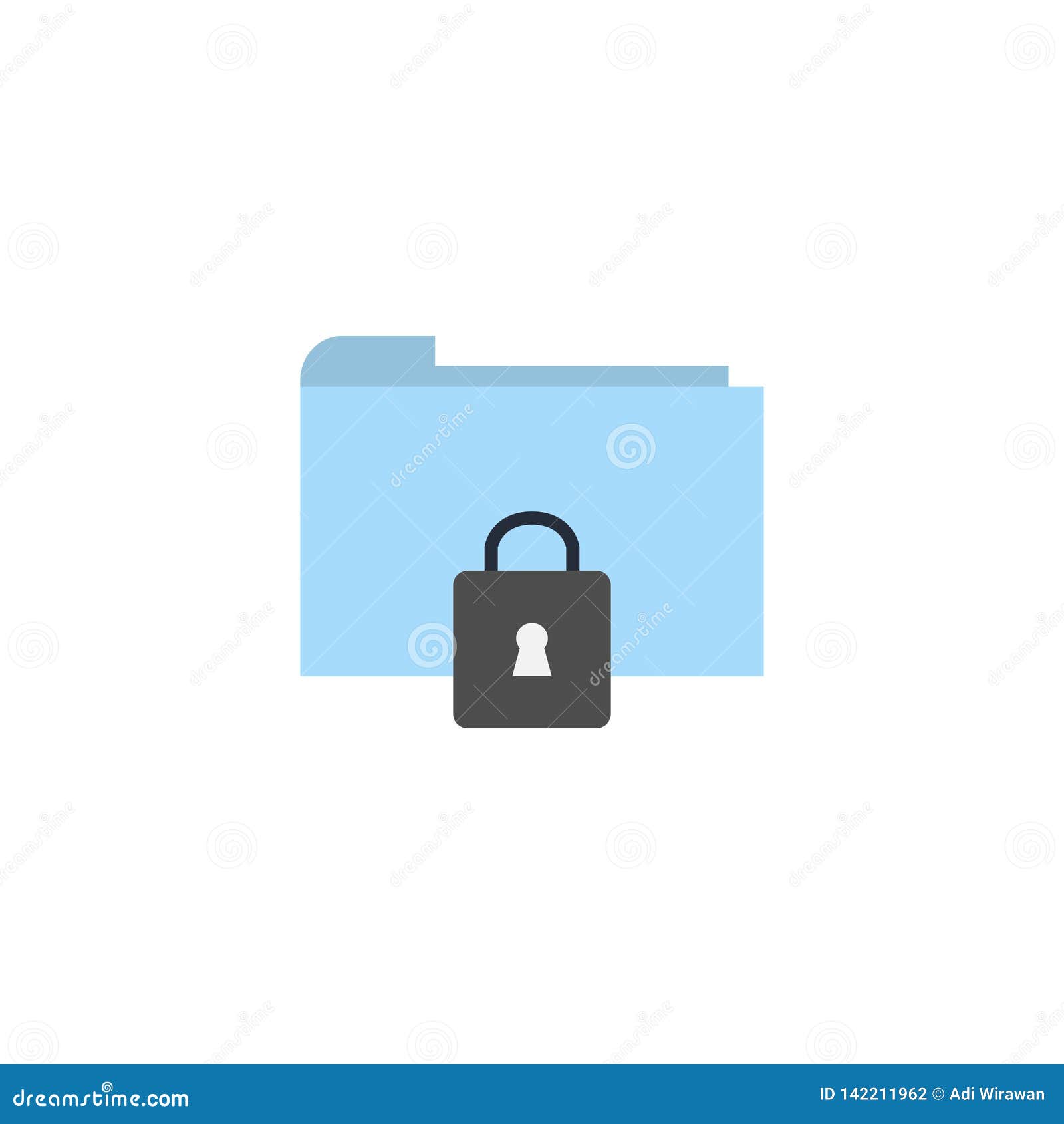 Flat Folder Security Technology Icon Vector Stock Vector - Illustration ...