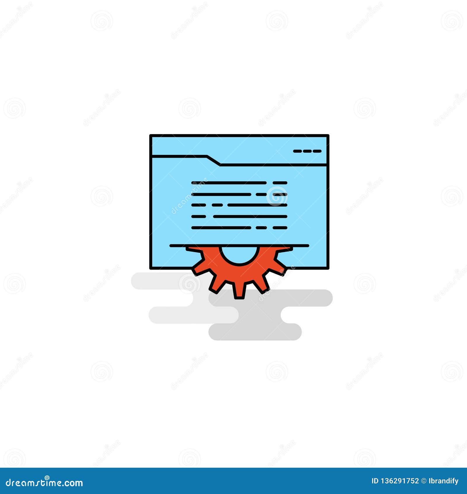 Flat Folder Setting Icon. Vector Stock Vector - Illustration of graphic ...