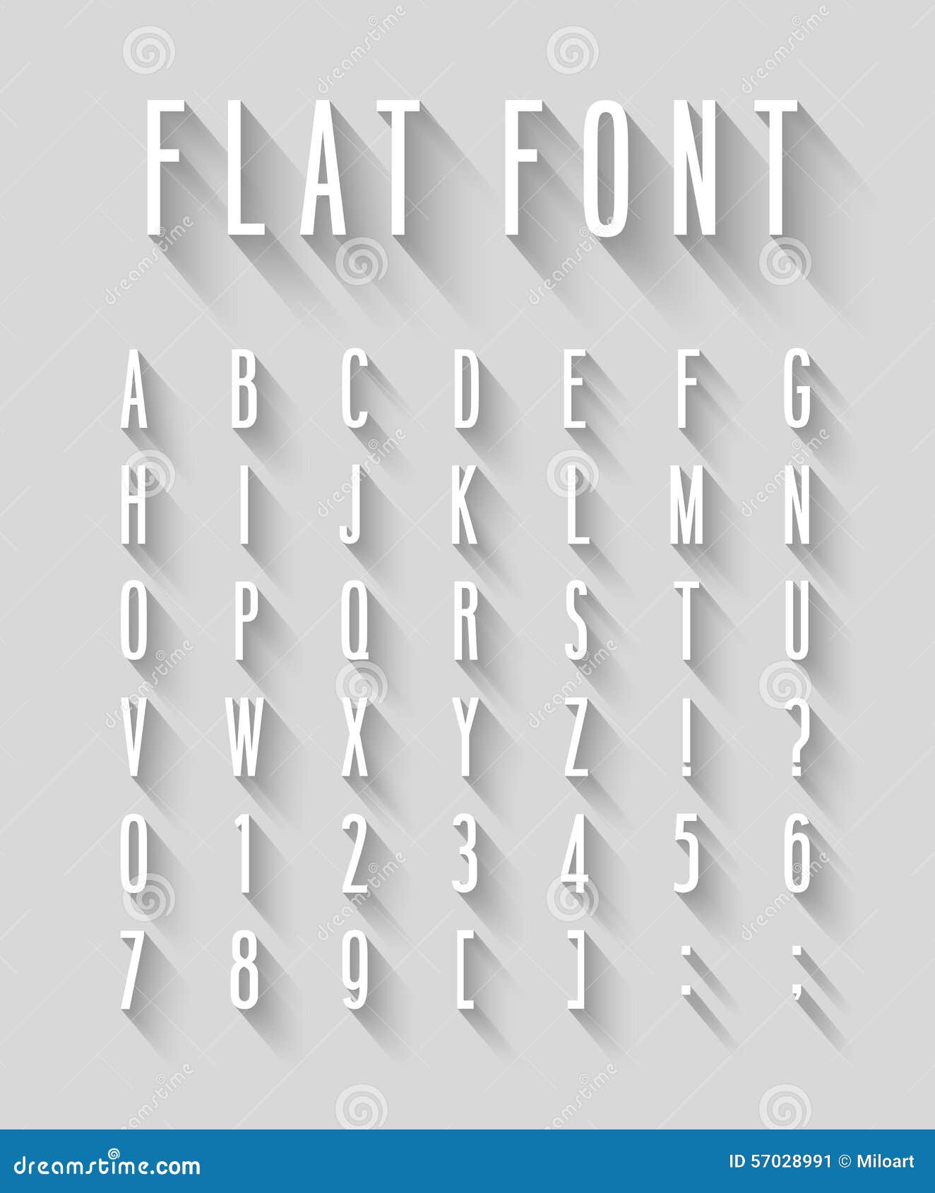 Flat Font with Long Shadow Effect. Stock Vector - Illustration of ... Flat Font with Long Shadow Effect. Stock Vector - Illustration of ...