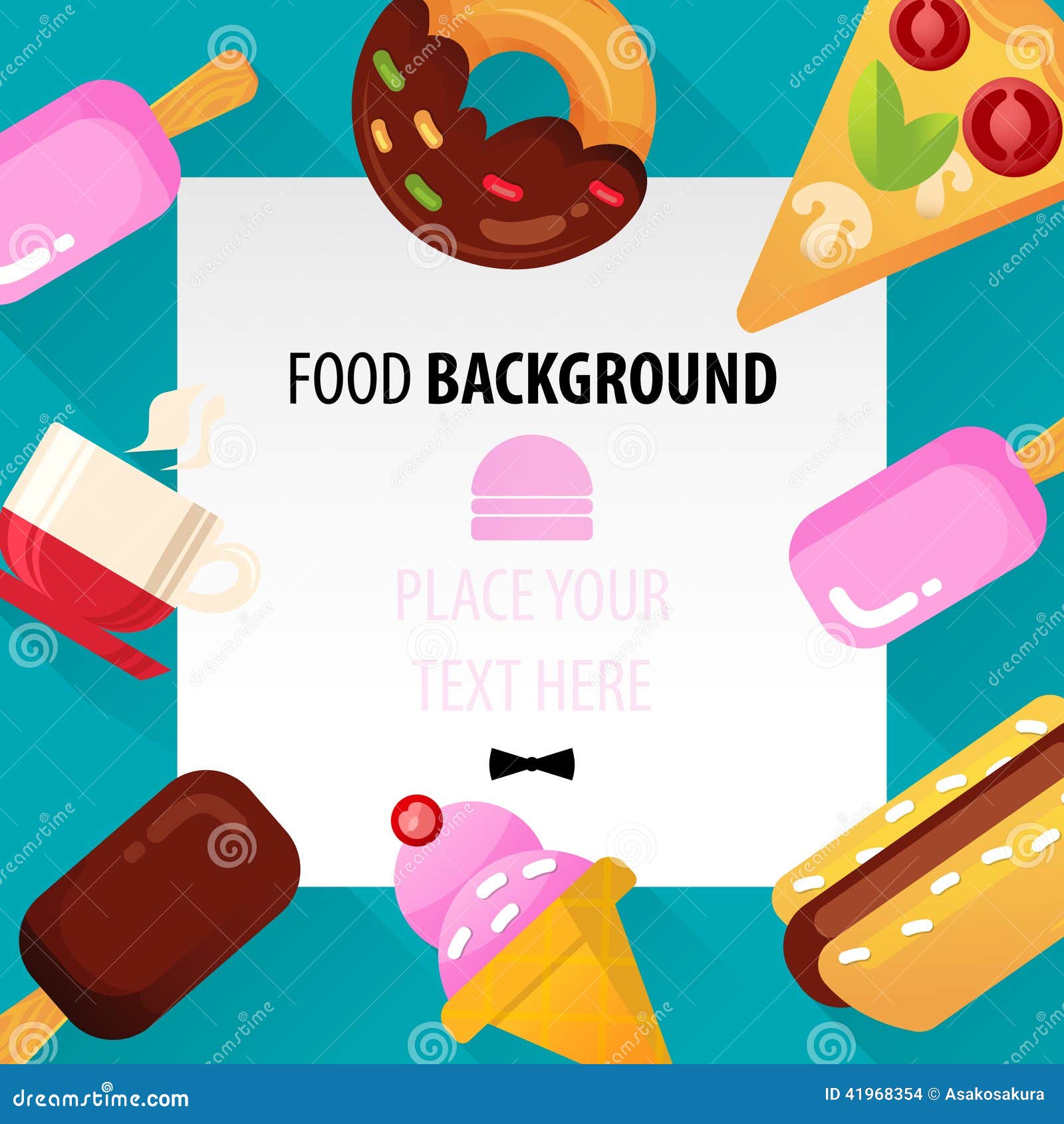 Flat Food Background for Web and Mobile Stock Vector - Illustration of ...