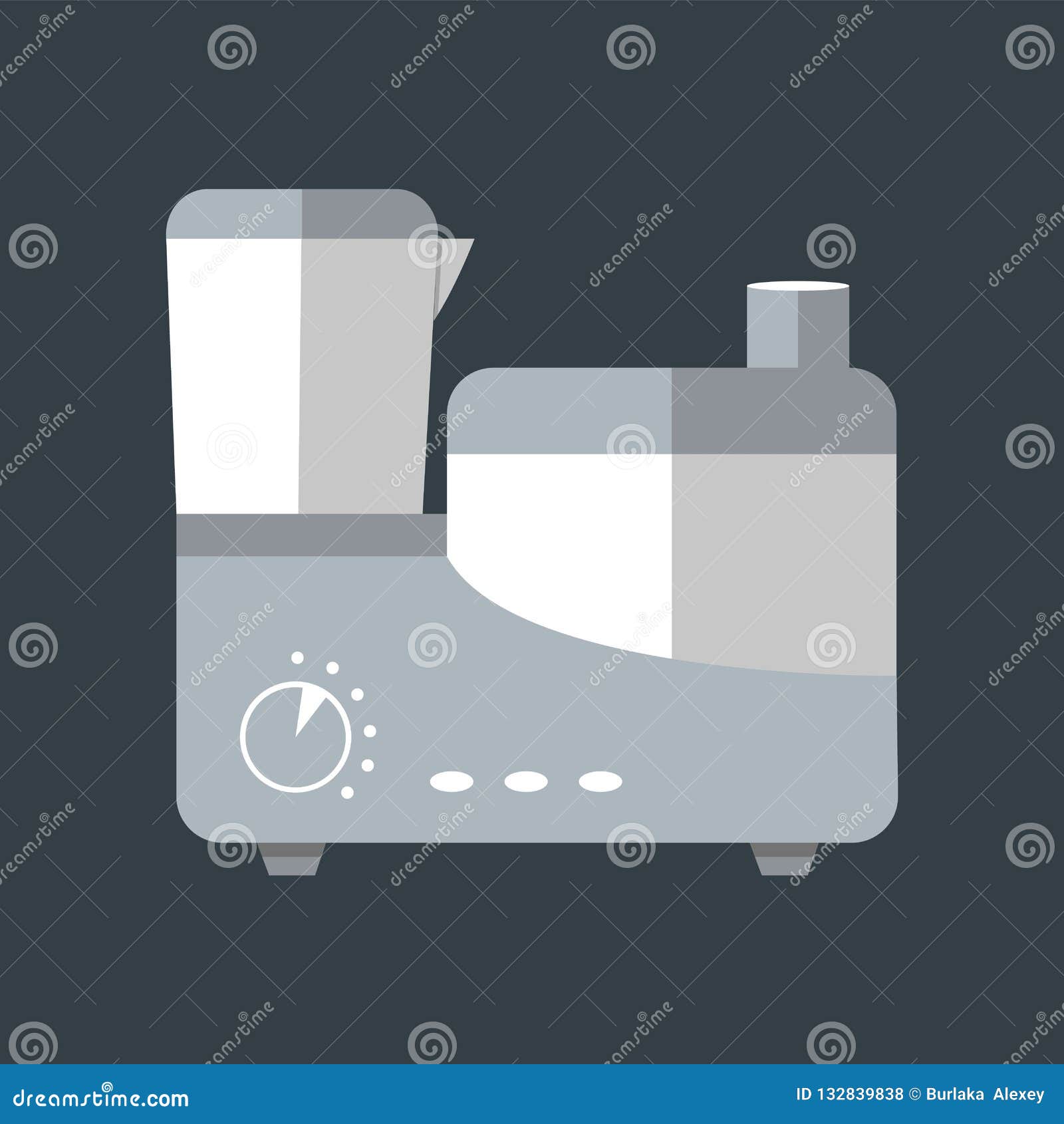 Flat Food Processor Kitchen Equipment Background Illustration Concept ...