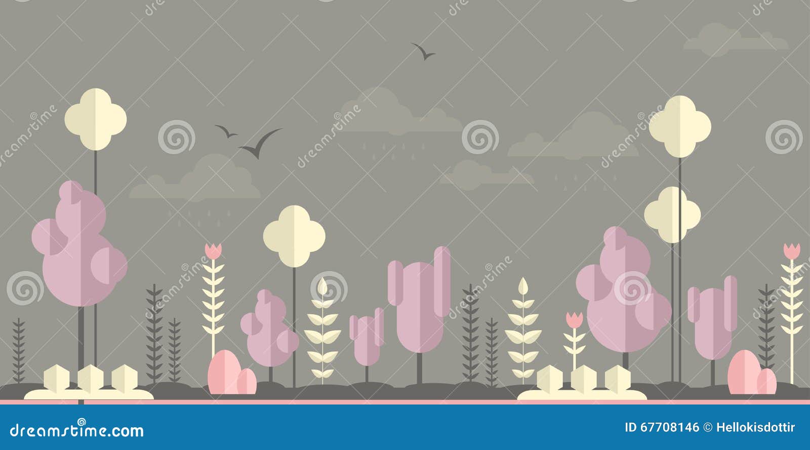 Flat forest background stock vector. Illustration of park - 67708146