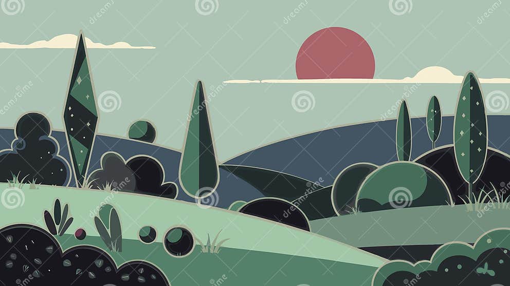 Flat Forest Landscape Vector Illustration Stock Vector - Illustration of clean, thicket: 358586638