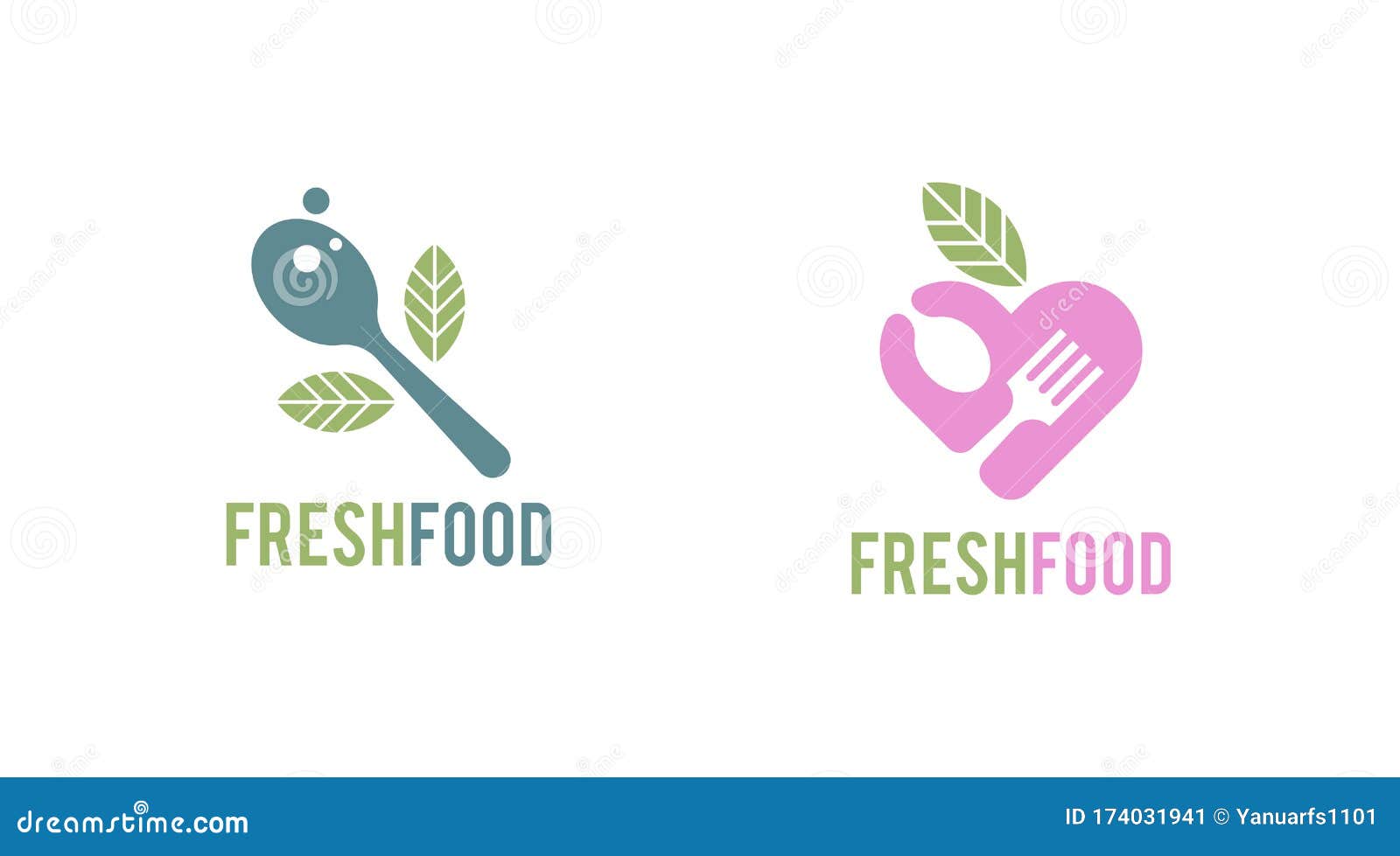 Flat Fresh Food Logo Template Vector Stock Vector - Illustration of ...