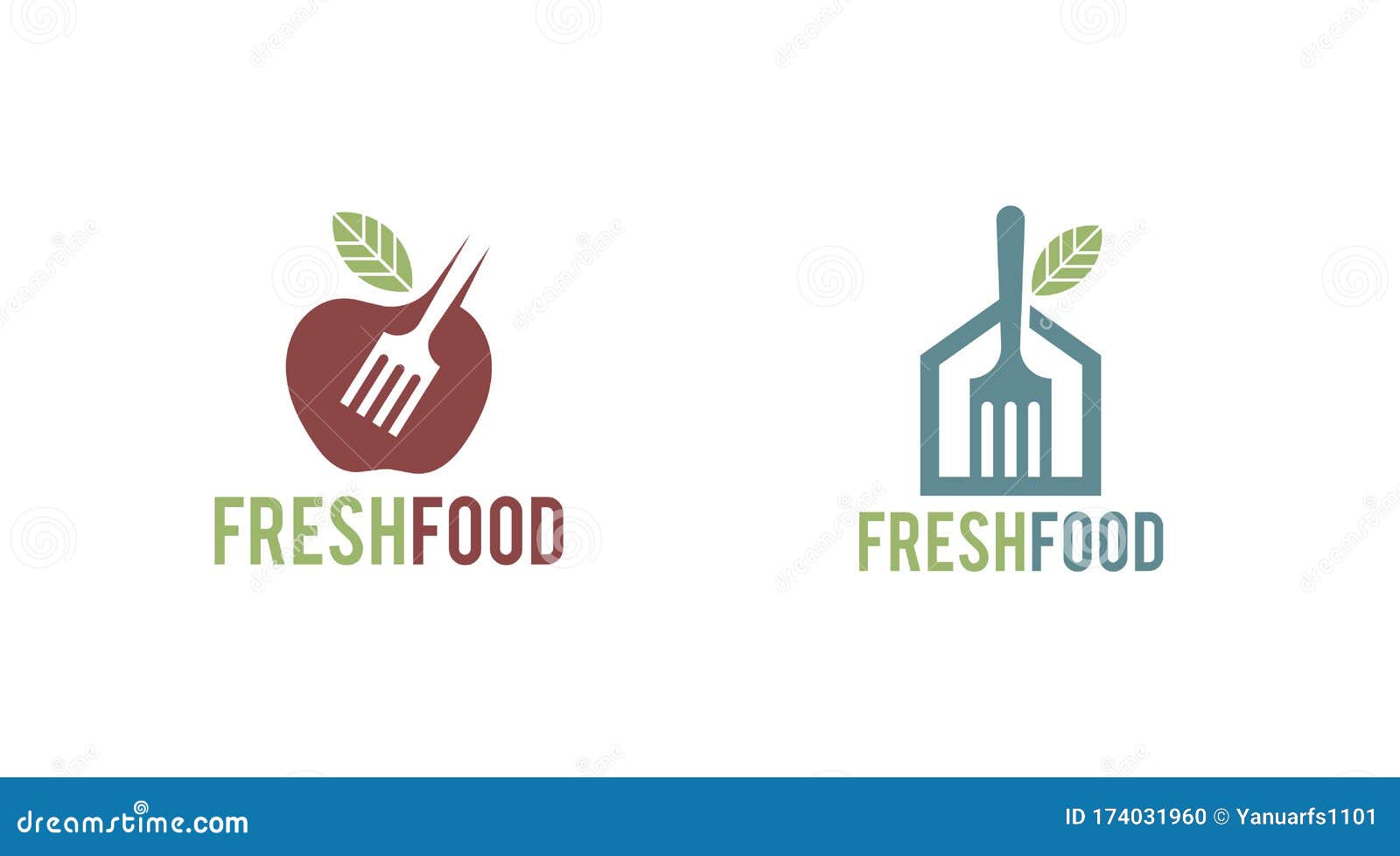 Flat Fresh Food Logo Template Vector Stock Vector - Illustration of ...