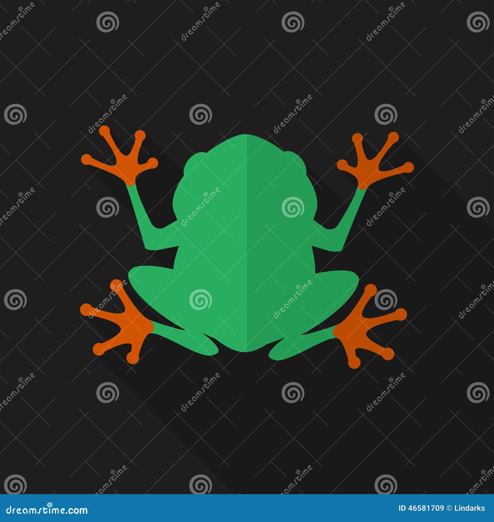 Flat Frog with Long Shadow. Vector Icon Stock Vector - Illustration of ...
