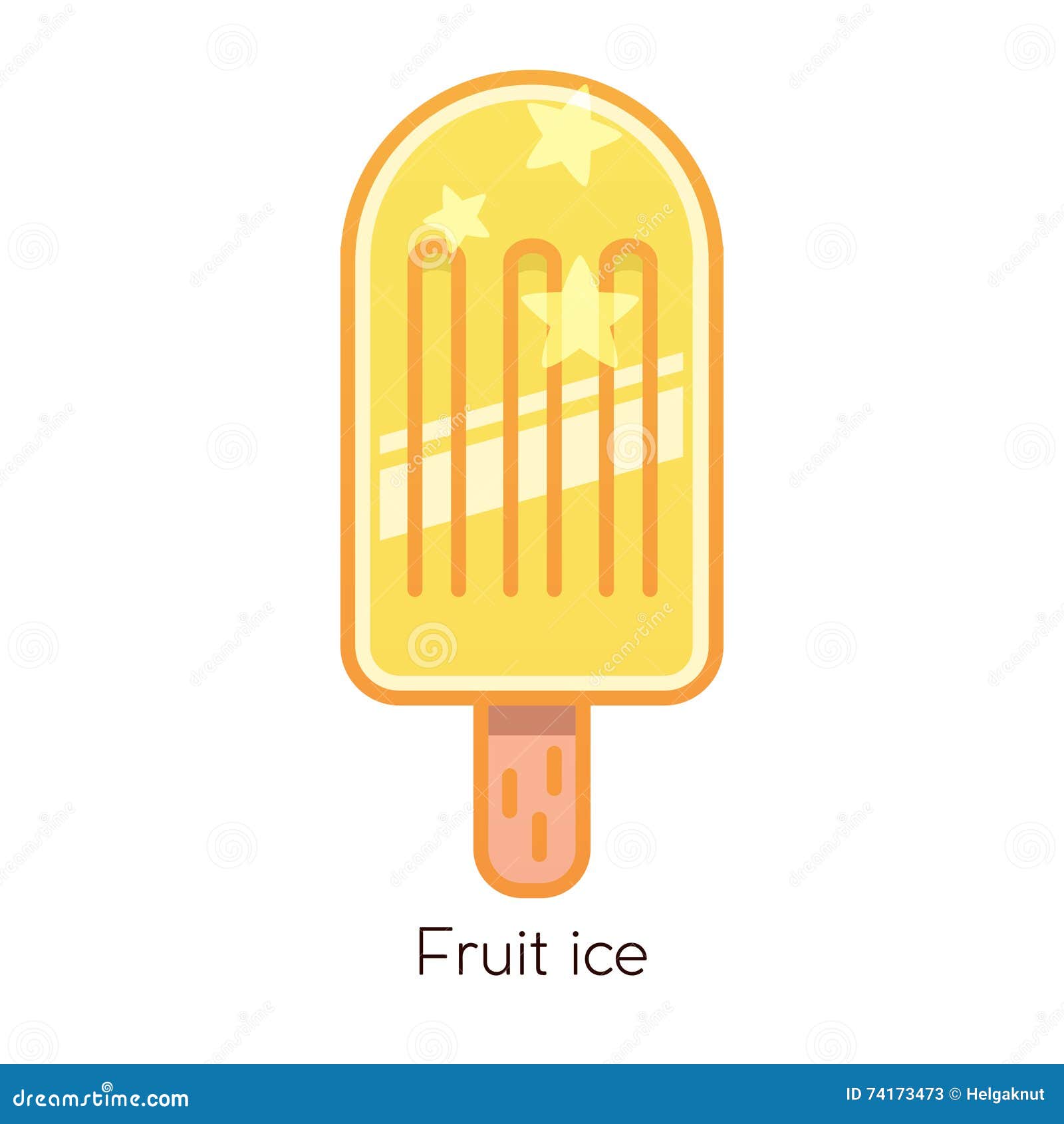 Flat Fruit Ice Icon, Ice Cream Illustration Stock Vector - Illustration ...