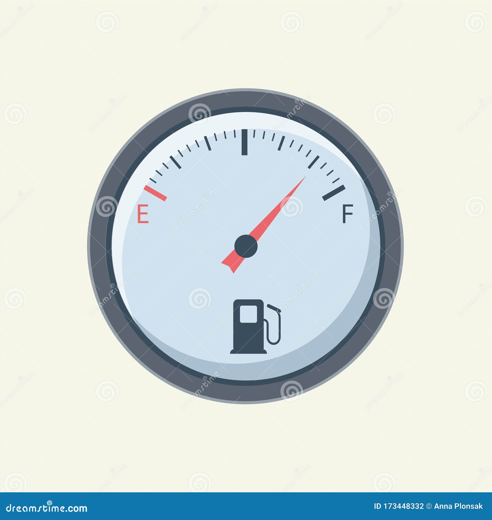 Flat Fuel Gauge. Fuel Meter Car Stock Illustration - Illustration of ...