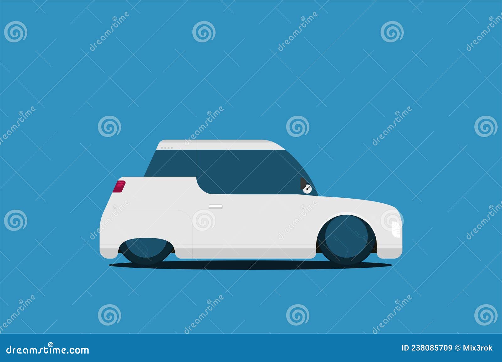 Flat Future Car Vector Isolated on Color Background Stock Vector ...