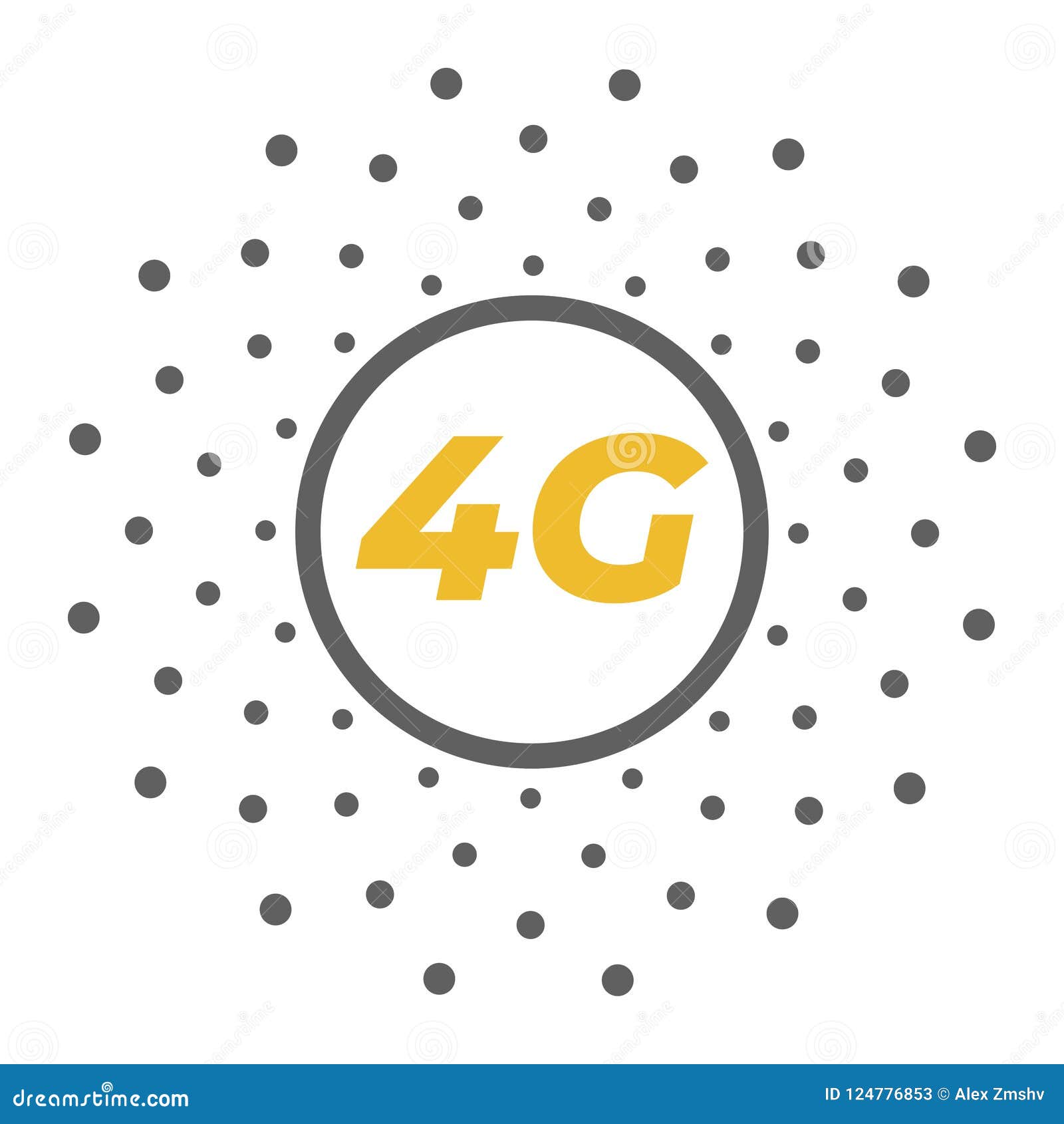 Flat 4g Vector Illustration with Dots Pattern Stock Vector ...