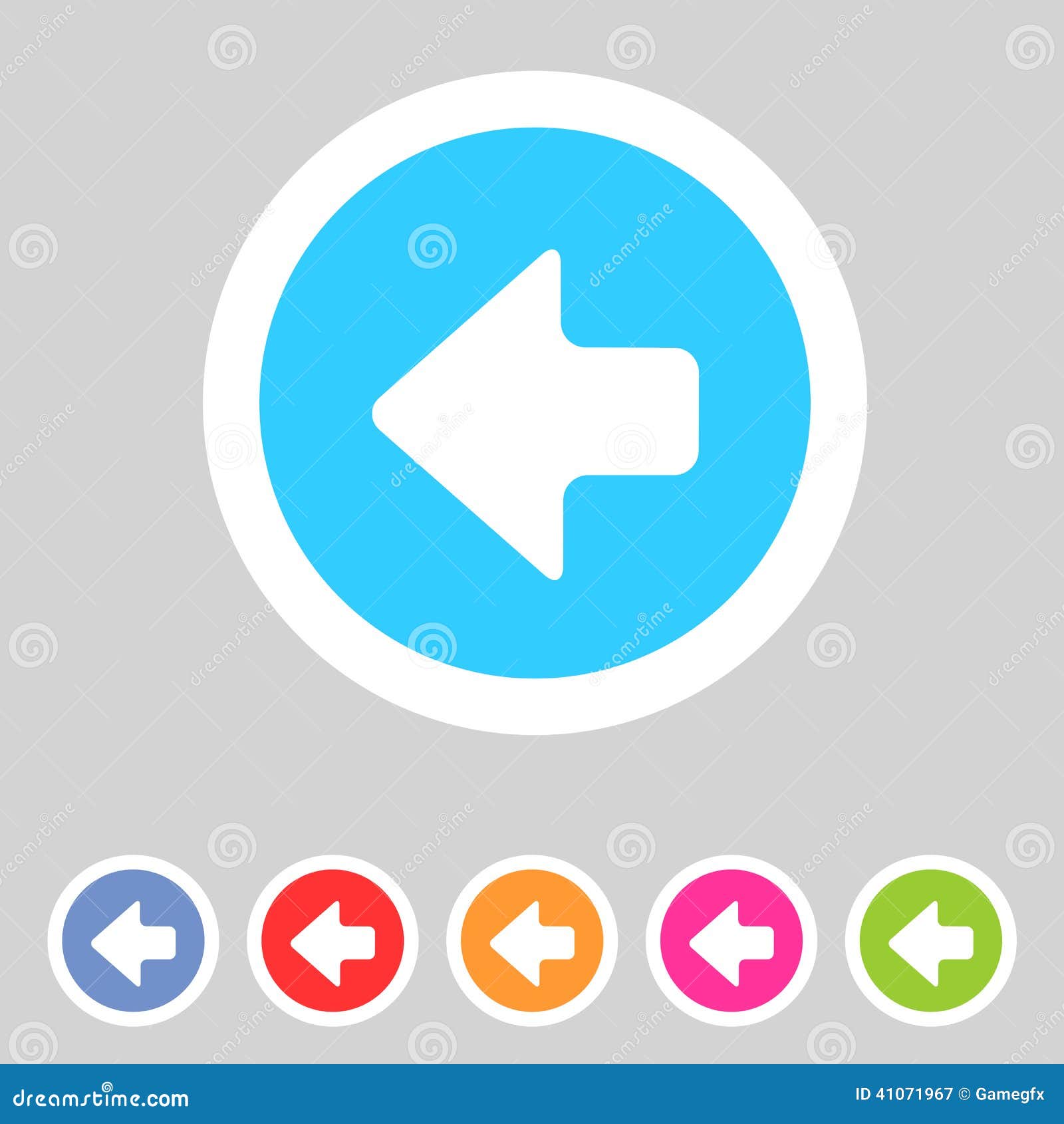 Flat Game Graphics Icon Arrow Left Stock Vector - Illustration of ...