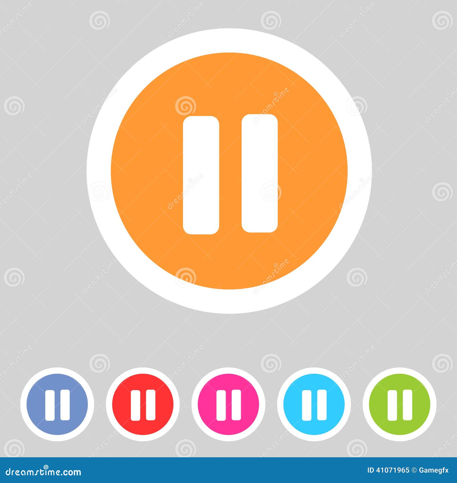 Flat Game Graphics Icon Pause Stock Vector - Illustration of info ...