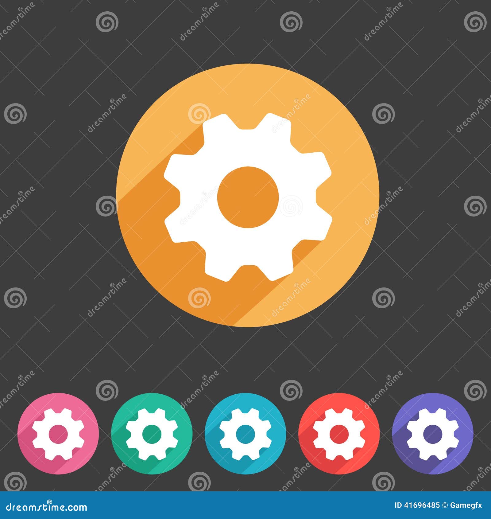 Flat Game Graphics Icon Settings Stock Vector - Illustration of ...