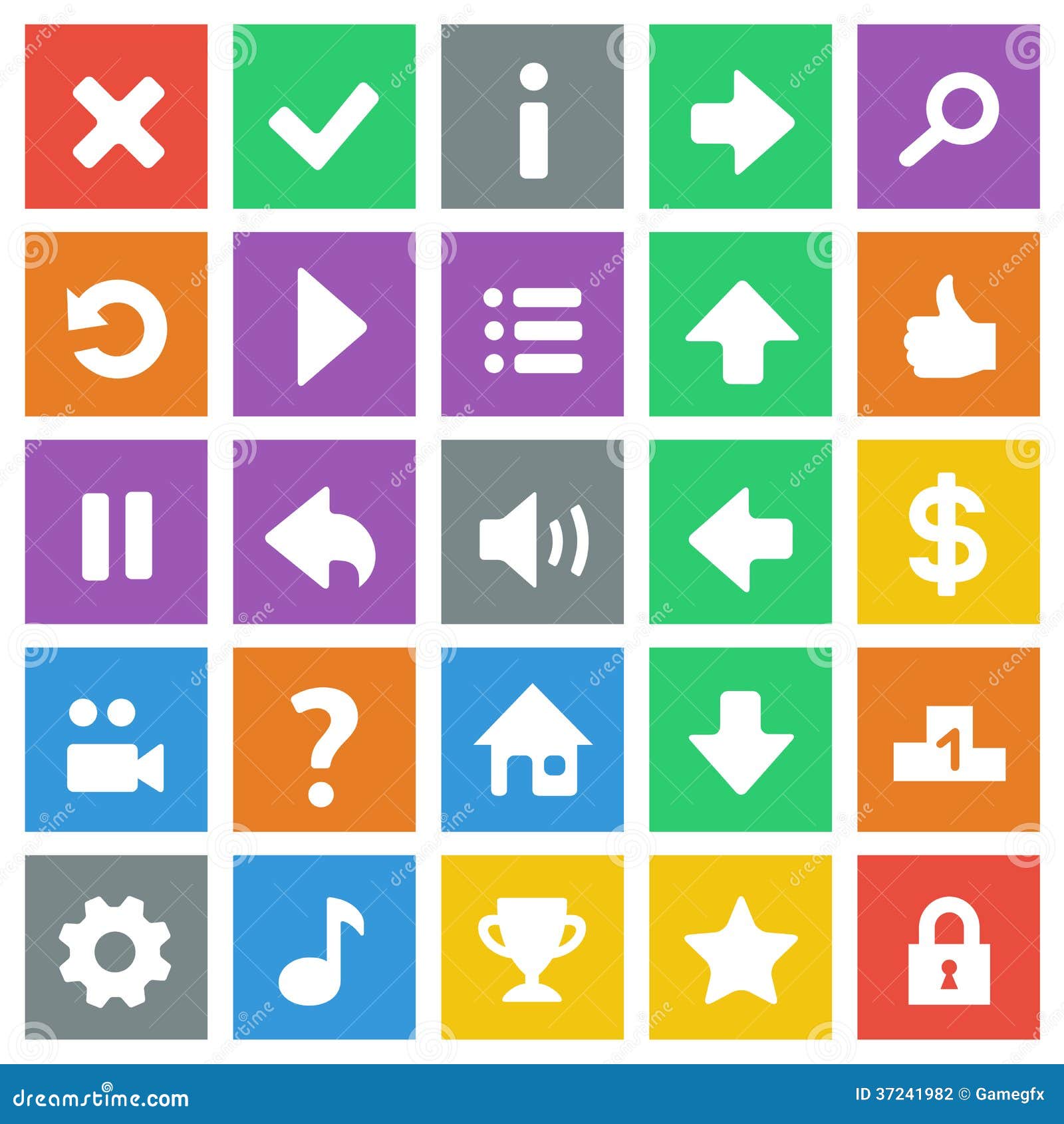 Flat game icons stock vector. Illustration of application - 37241982