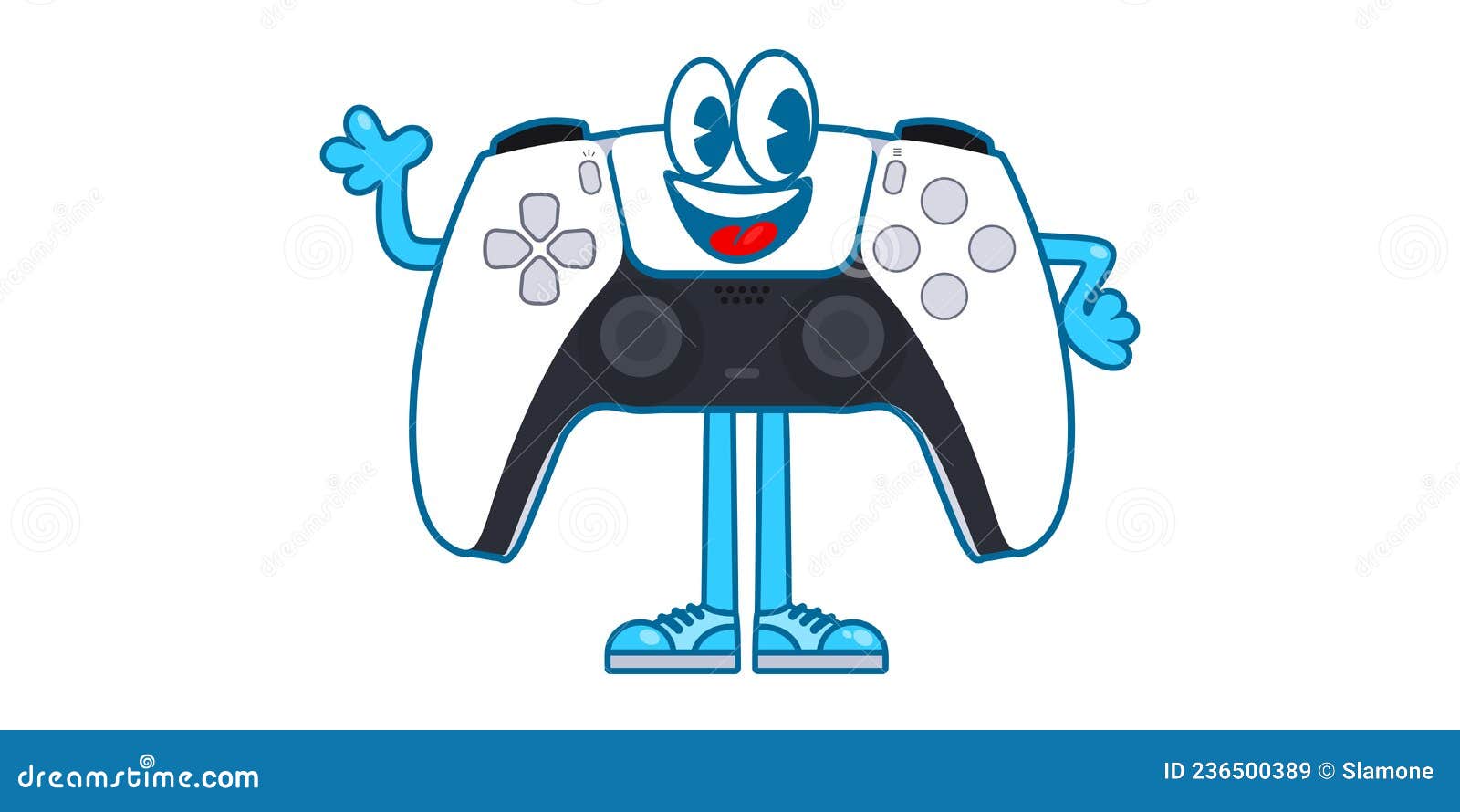 Flat Gamepad or Controller Cartoon Mascot Character Vector Illustration ...