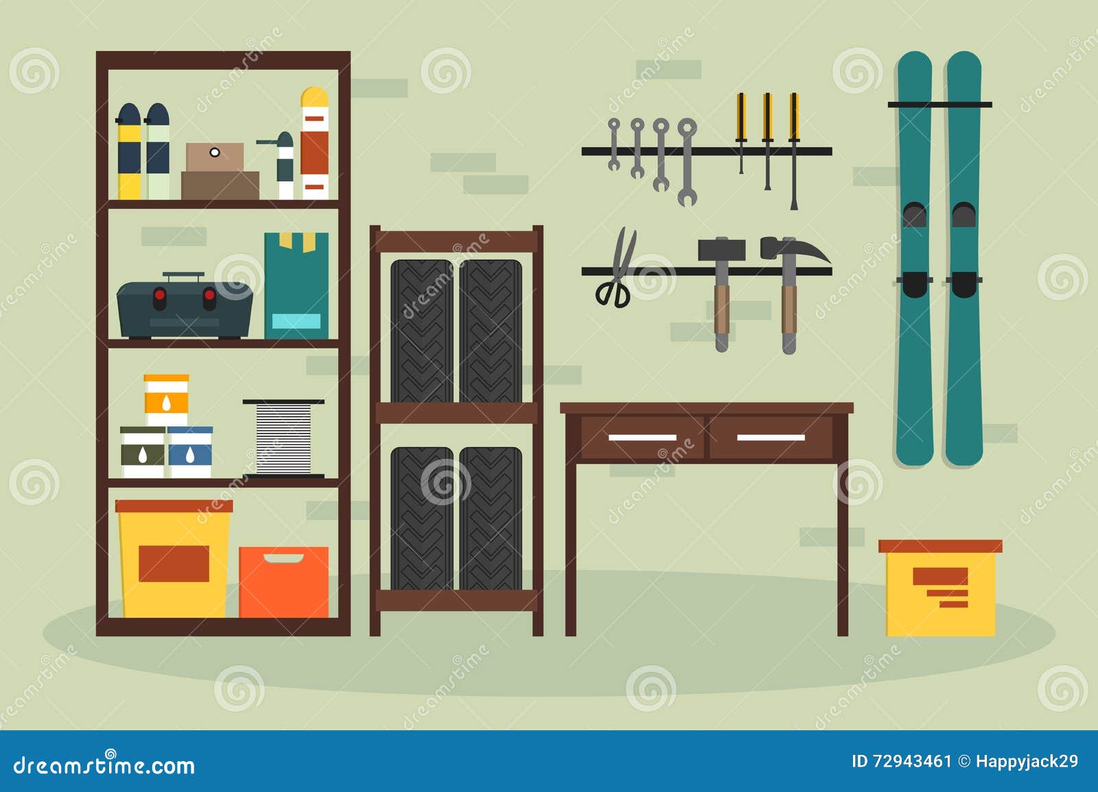 Storeroom Line Drawing Cartoon Vector | CartoonDealer.com #92816091