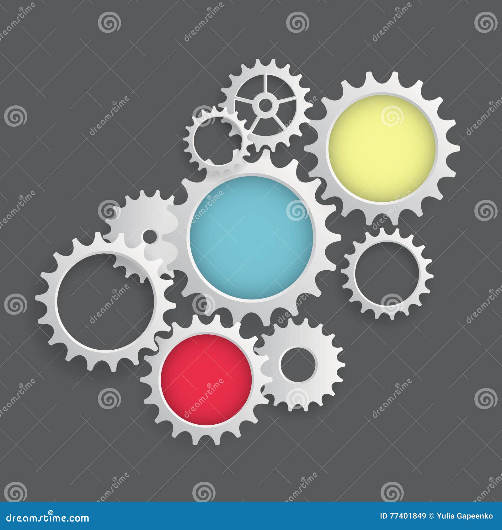 Flat Gear Icon. Cooperation and Teamwork Concept Stock Vector ...