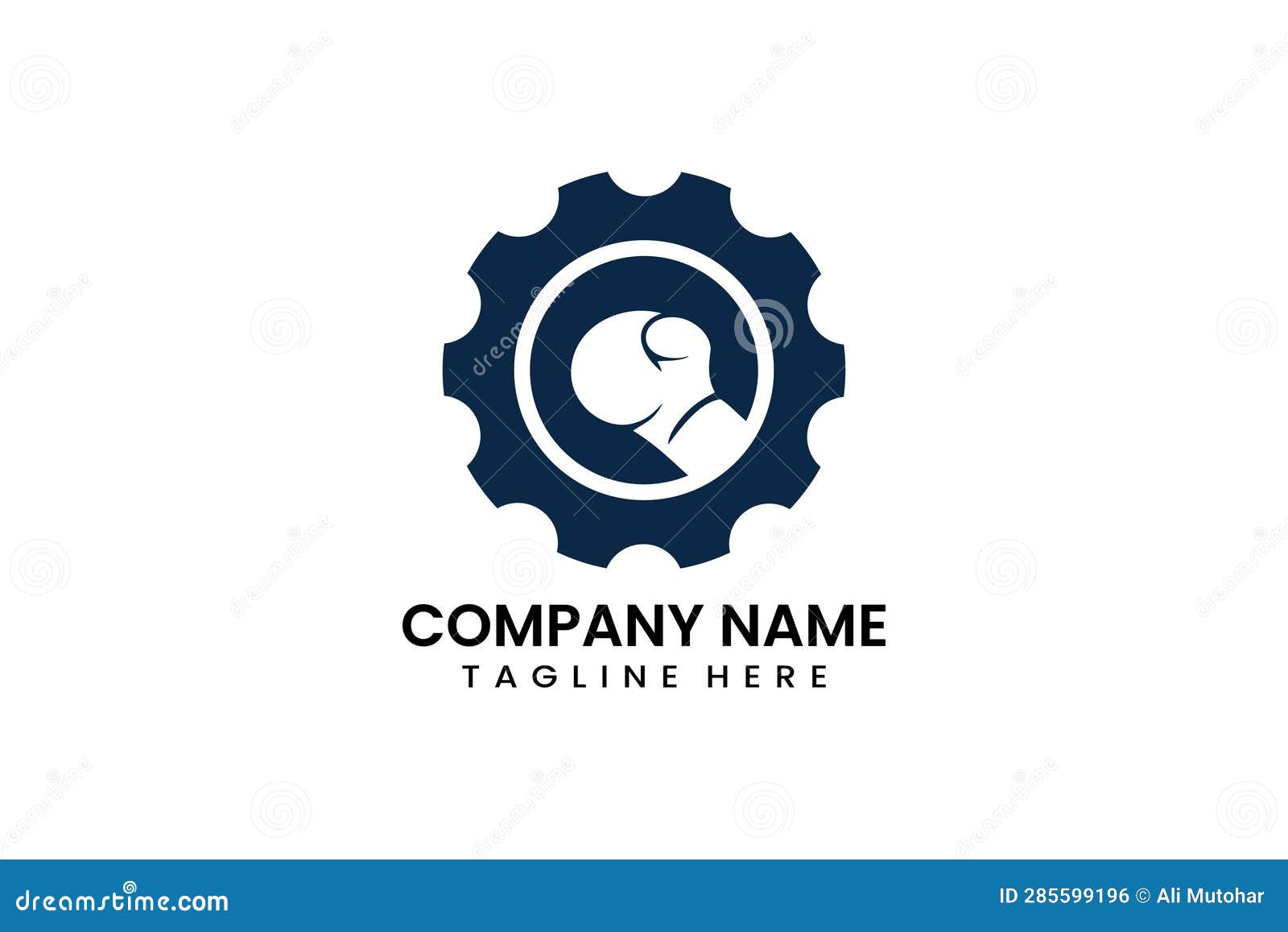 Flat Gear Mechanical Engineering Boxing Sport Logo Stock Vector ...