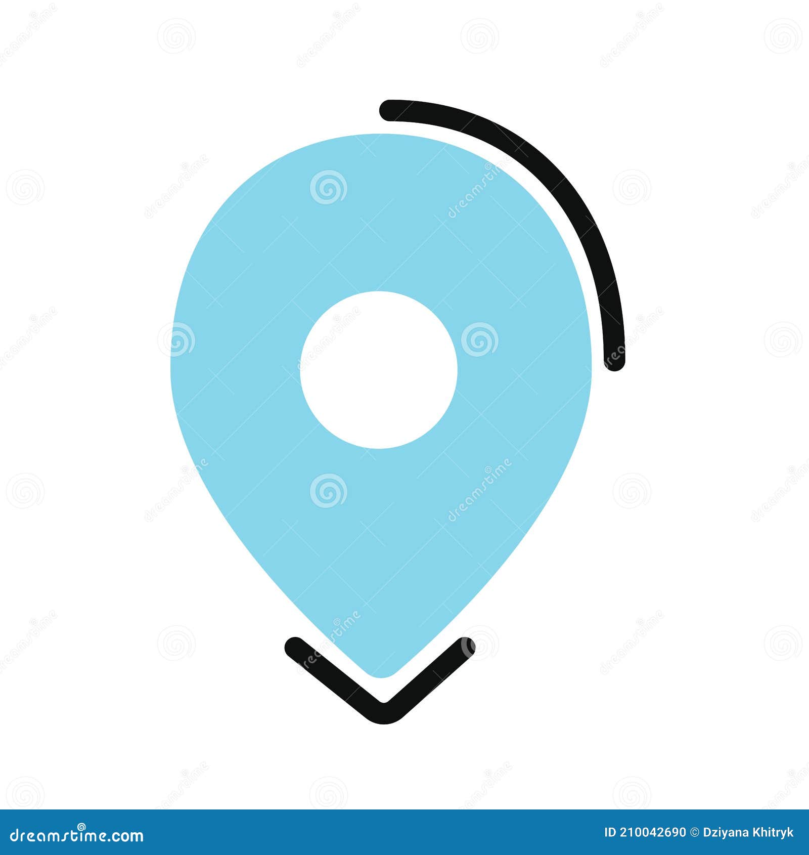 Flat Geolocation Blue Icon. Vector Travel Icon Stock Vector ...