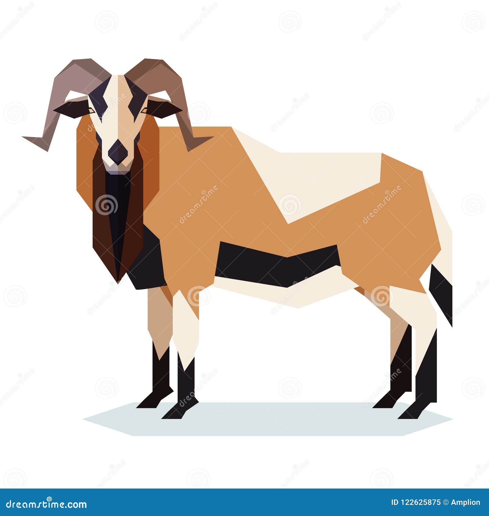 Flat Geometric American Black Bellied Sheep Stock Vector - Illustration ...