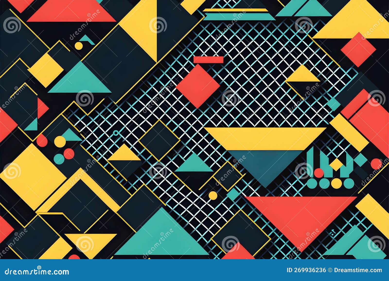 Flat Geometric Background, Graphic Design Geometric Wallpaper. AI ...