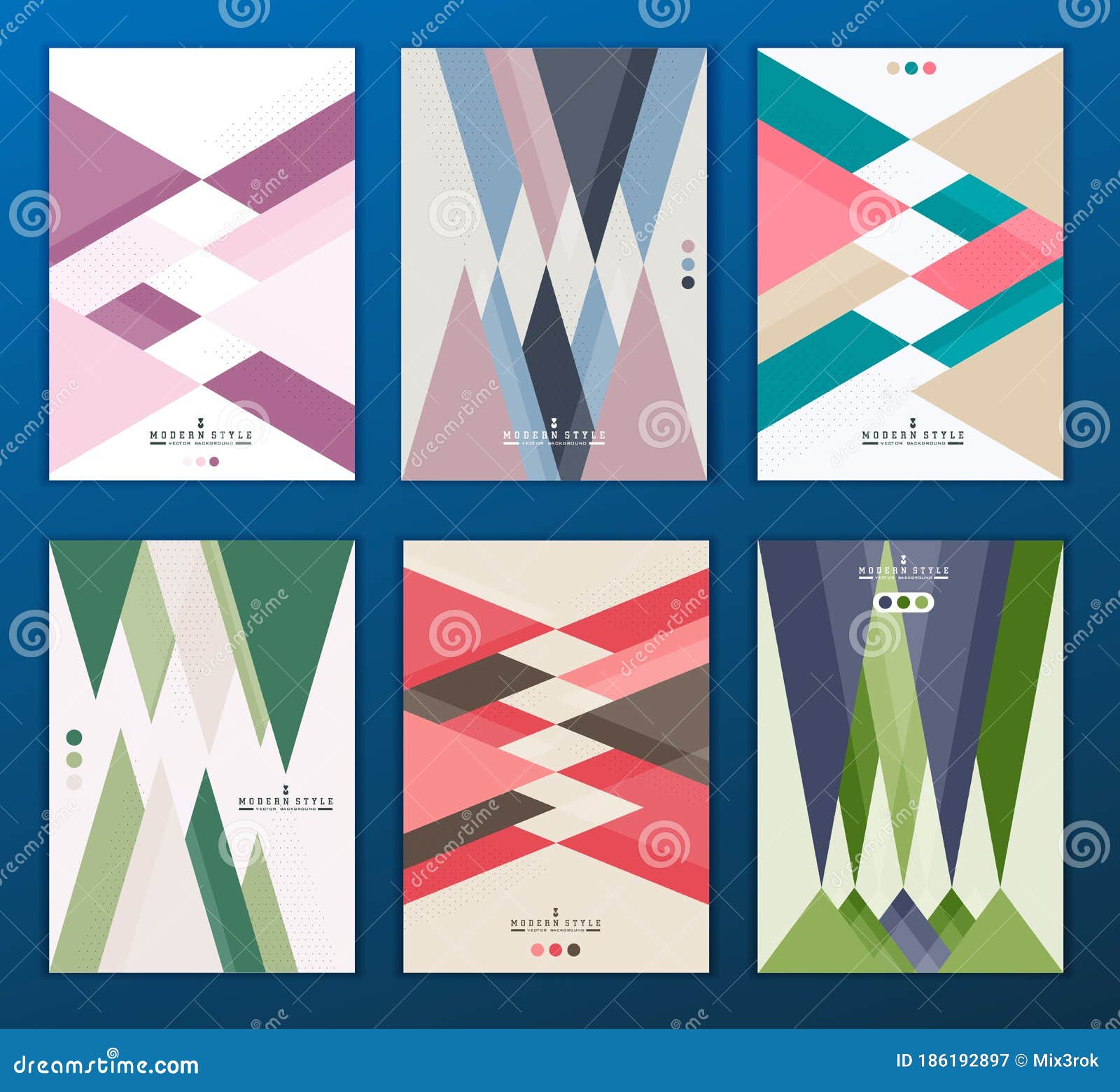 Flat Geometric Covers Design. Colorful Modernism. Simple Shapes ...