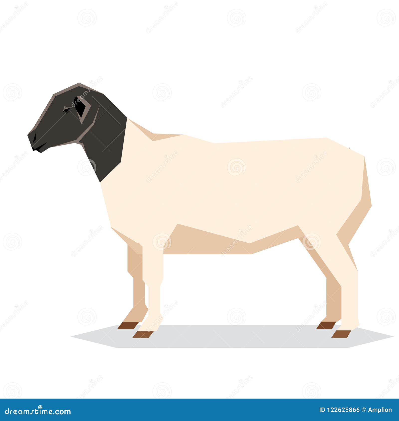 Flat Geometric Dorper Sheep Stock Vector - Illustration of livestock ...