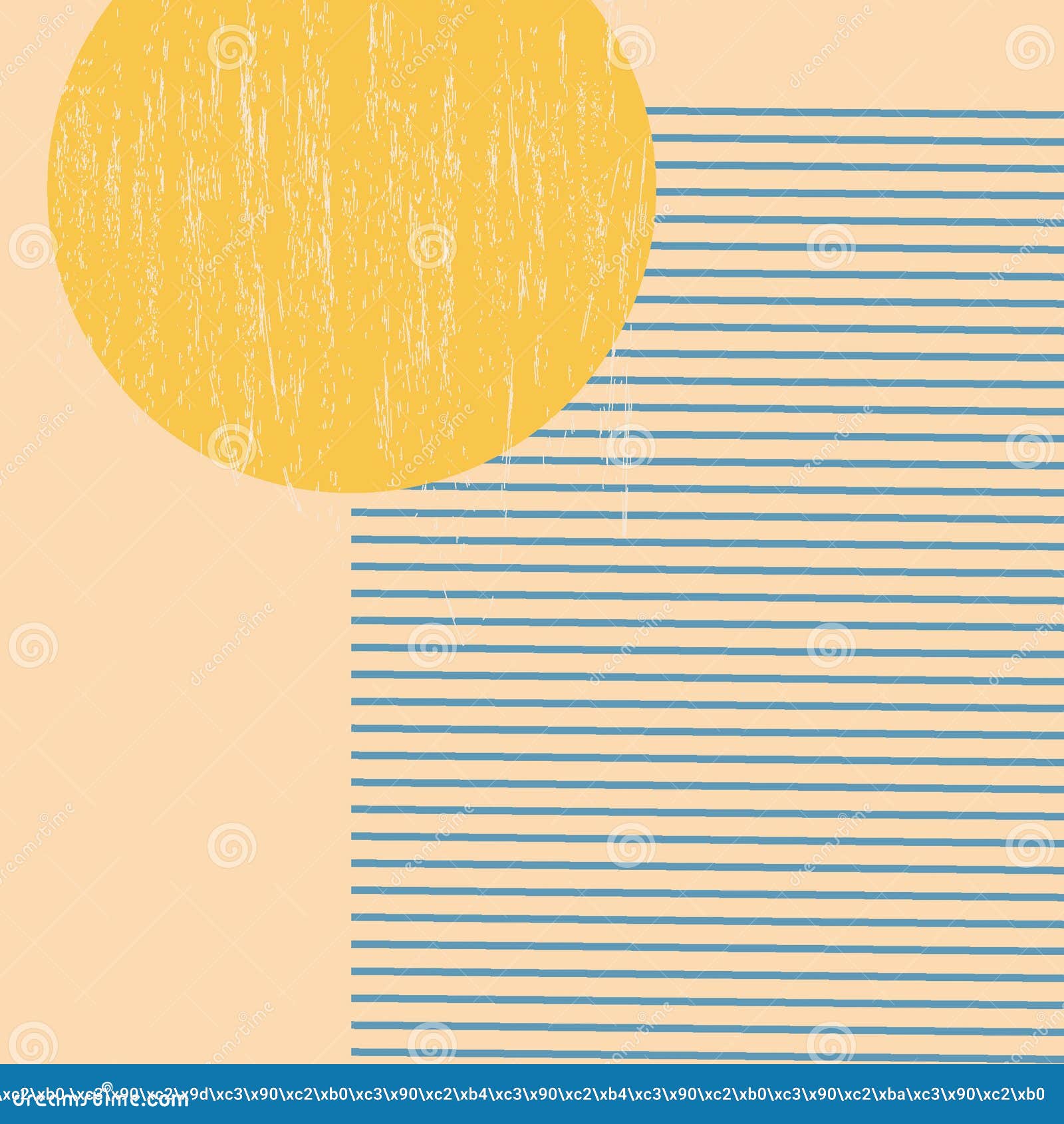 Flat Geometric Figure, Thin Lines, Yellow Circle Stock Vector ...