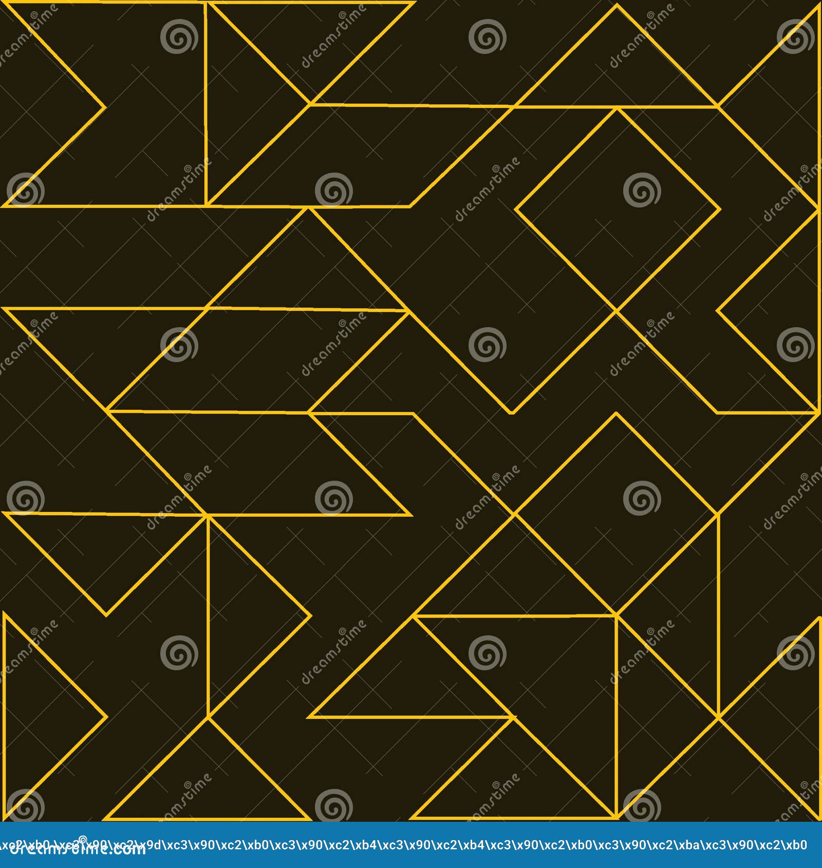 A Flat Geometric Figure, Thin Yellow Lines Stock Vector - Illustration ...