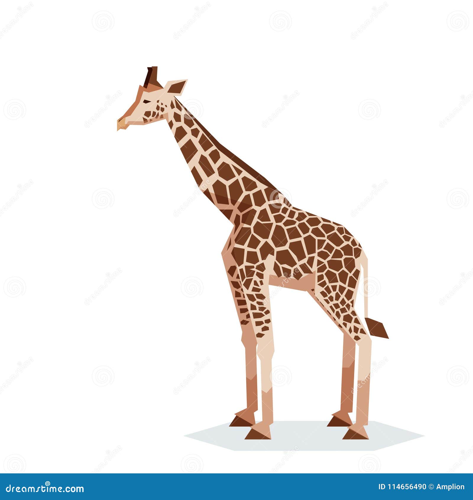 Flat geometric Giraffe stock vector. Illustration of cartoon - 114656490