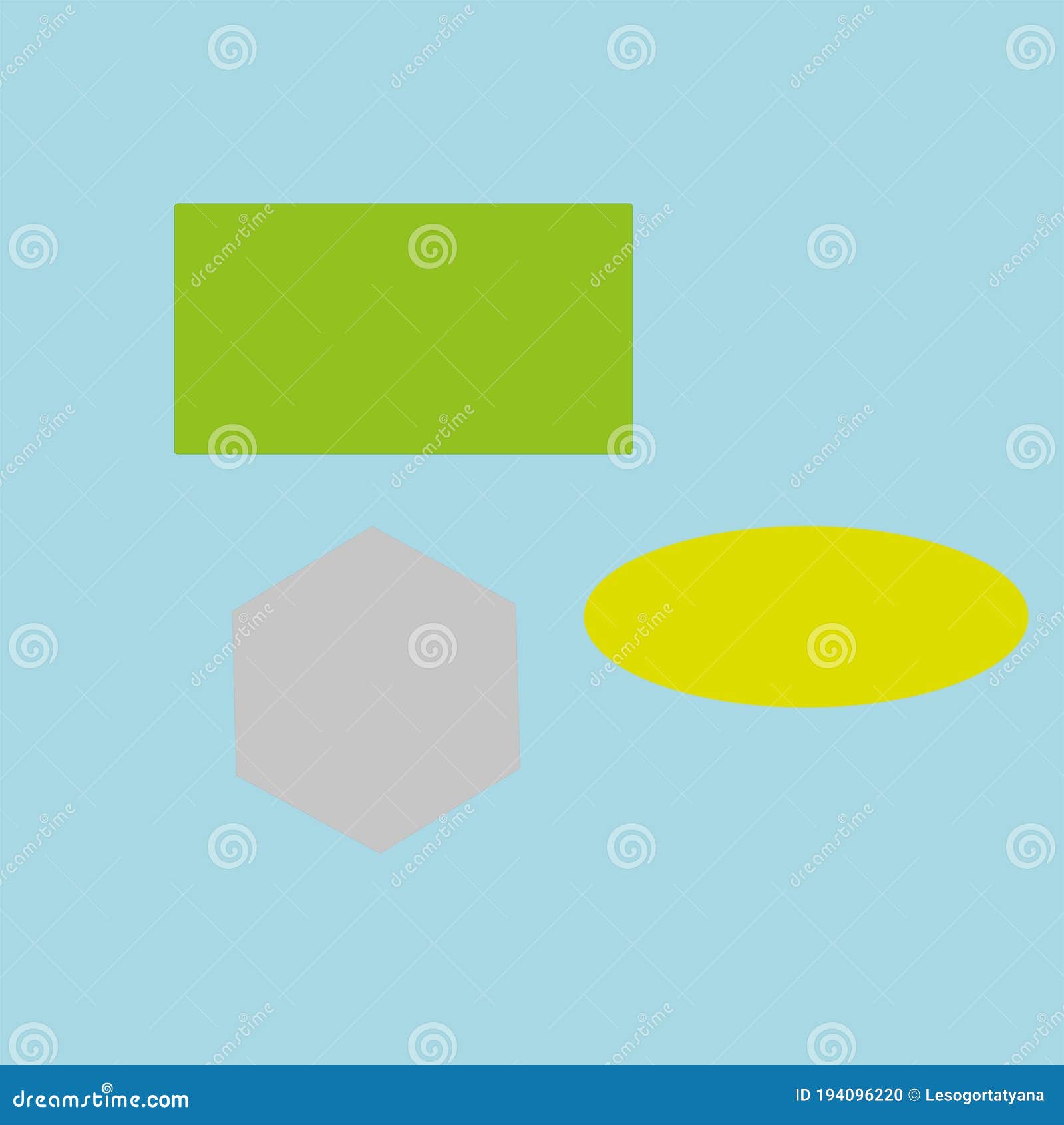 Flat Geometric Shapes Oval, Rectangle and Hexagon Stock Vector ...
