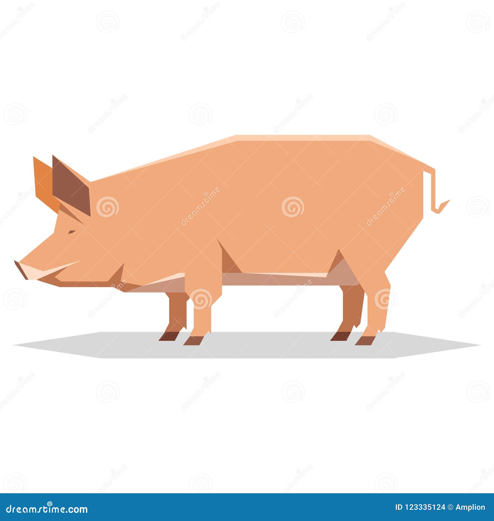 Flat Geometric Tamworth Pig Stock Vector - Illustration of nature ...